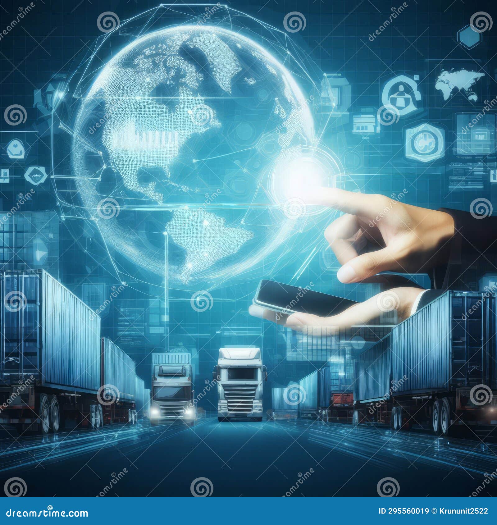 Concept Graphic of Business Logistics Import Export Background. Stock ...