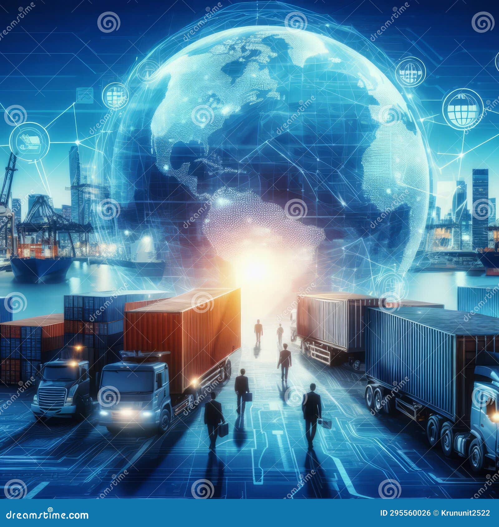 Concept Graphic of Business Logistics Import Export Background. Stock ...