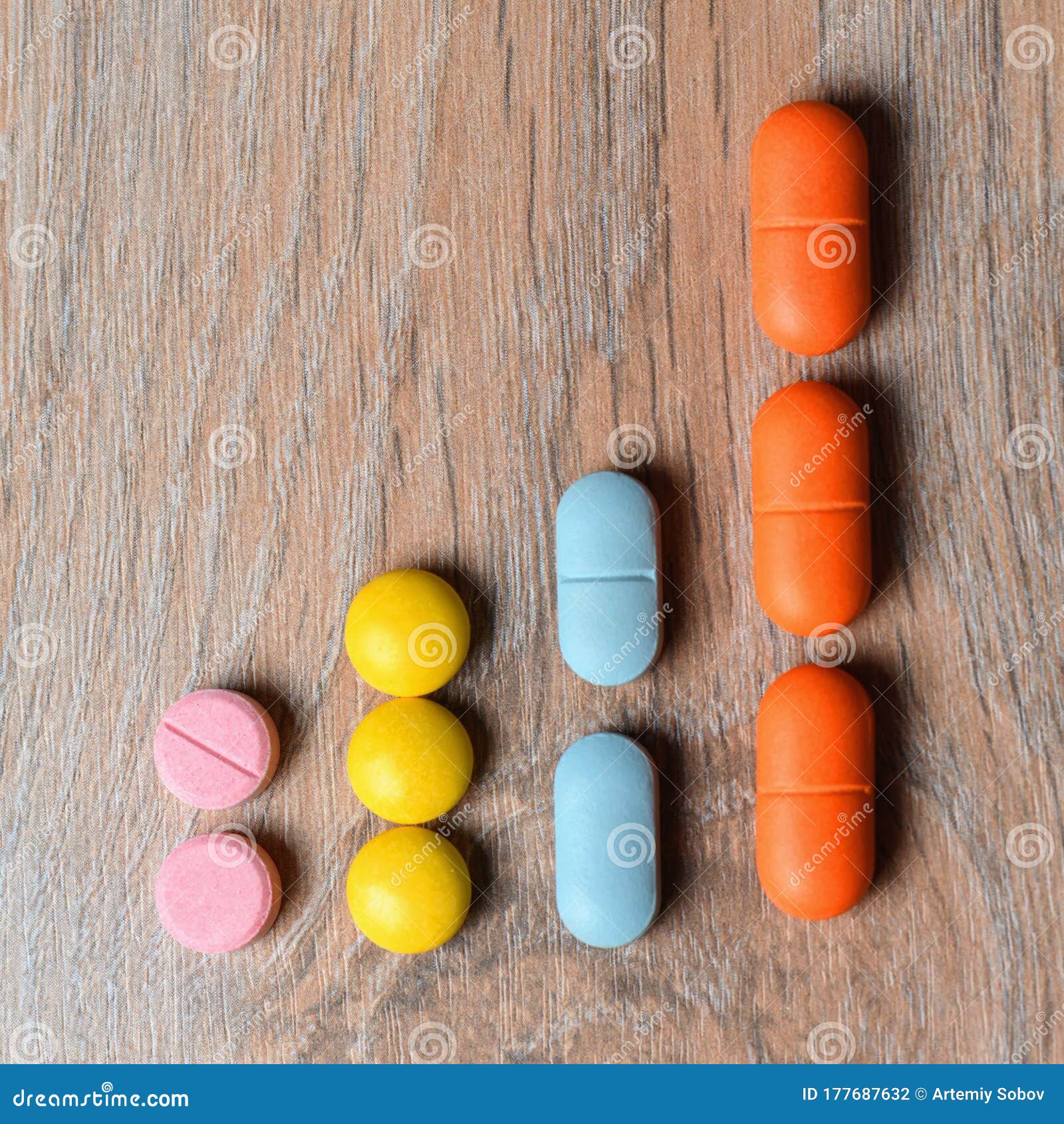 Concept Graphics of Multi-colored Tablets. Graph of the Increase in the ...