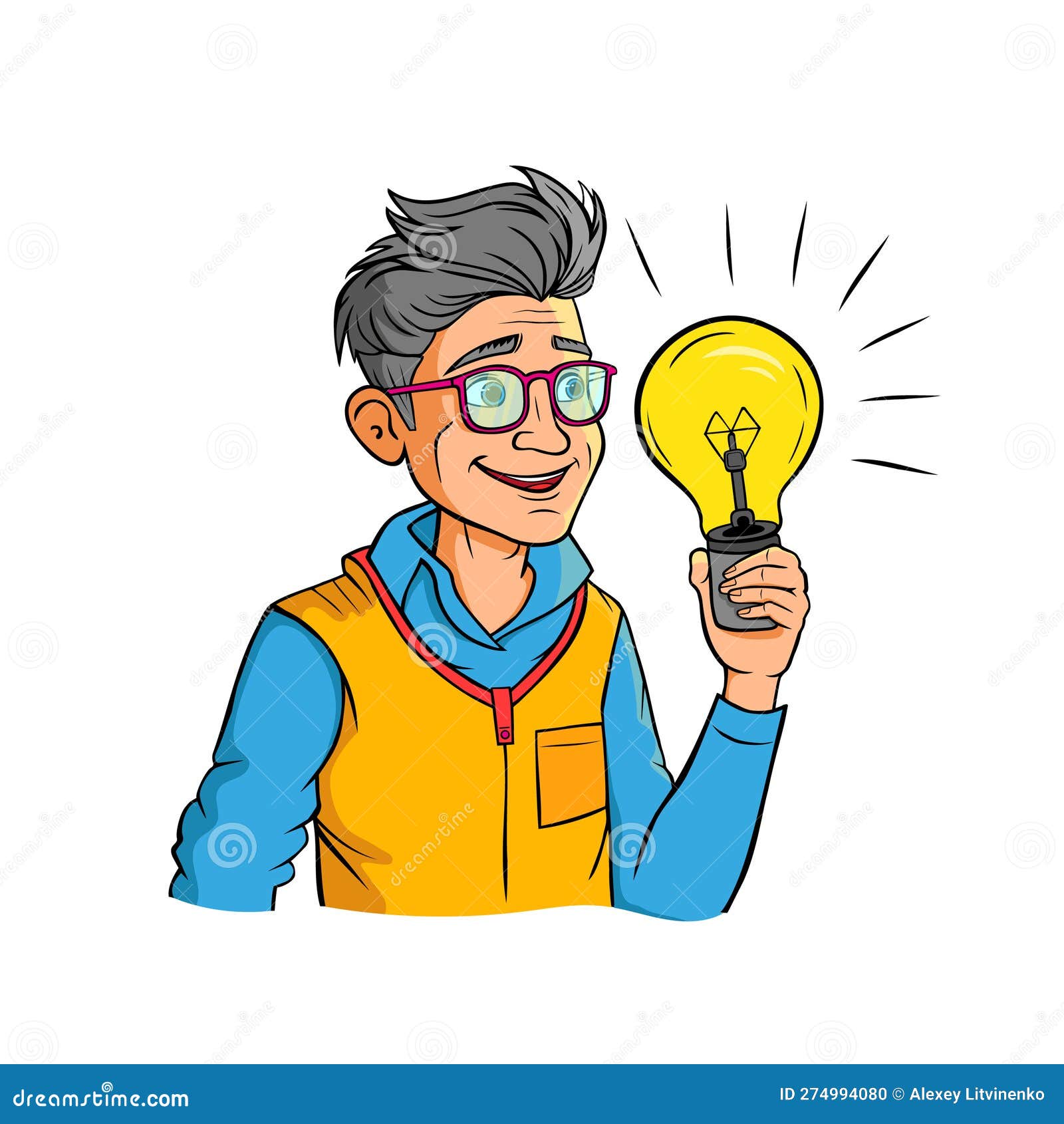 Concept of a Great Idea. Man Shows Gesture. Solution of the Problem ... Concept of a Great Idea. Man Shows Gesture. Solution of the Problem ...
