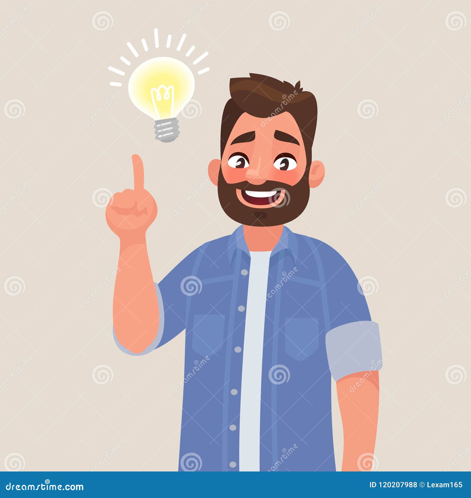 Concept of a Great Idea. Man Shows Gesture Stock Illustration ...