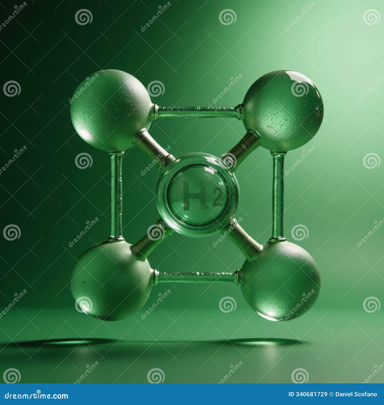Green Hydrogen H2 Molecule Symbolizing Ecofriendly And Renewable Power ...