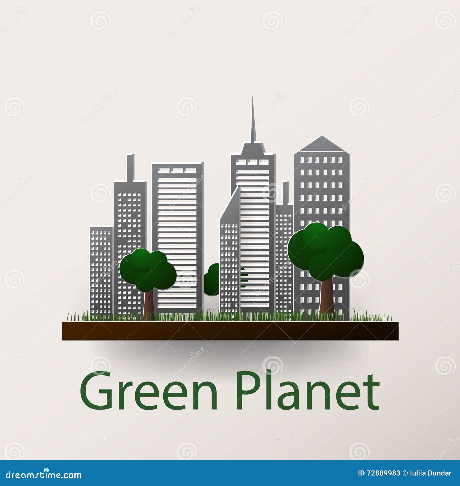Concept Green Planet, Flat Style Stock Illustration - Illustration of ...
