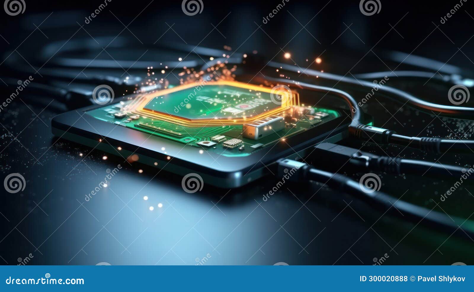 Concept of Green Technology. Crystal Globe on Circuit Board Technology ...