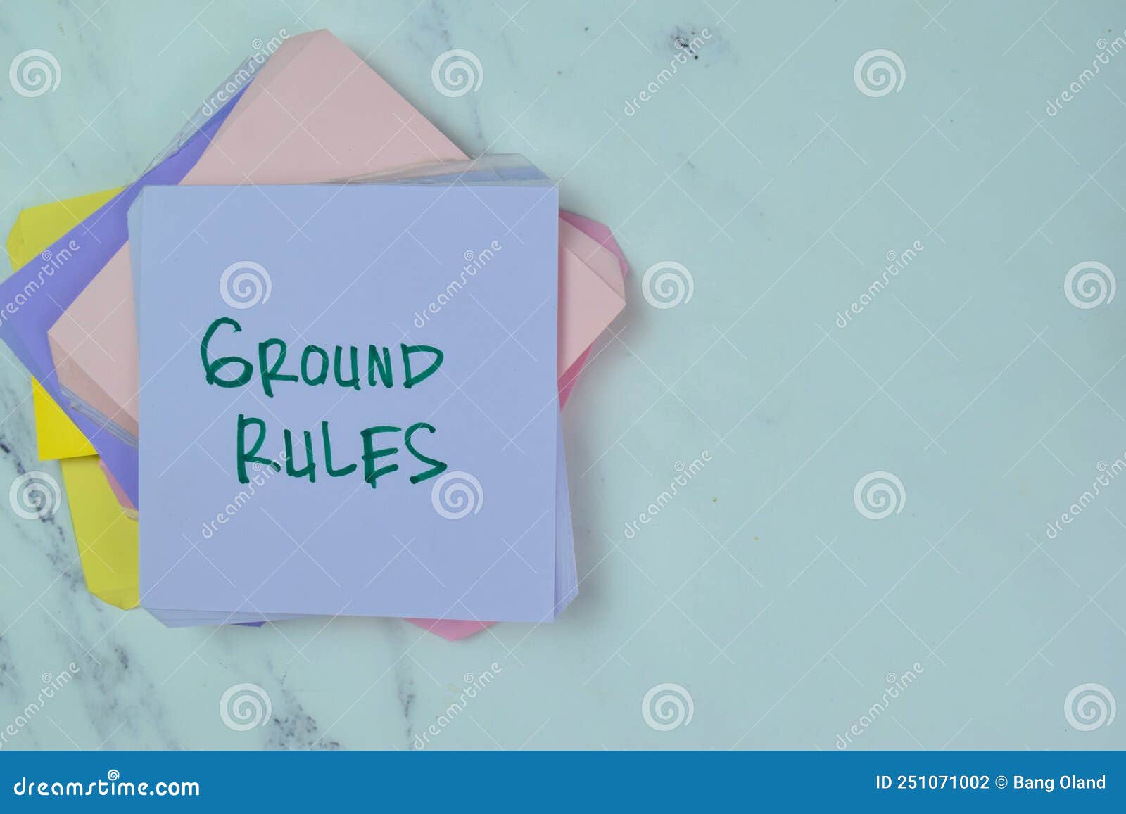 Concept of Ground Rules Write on Sticky Notes Isolated on Wooden Table ...