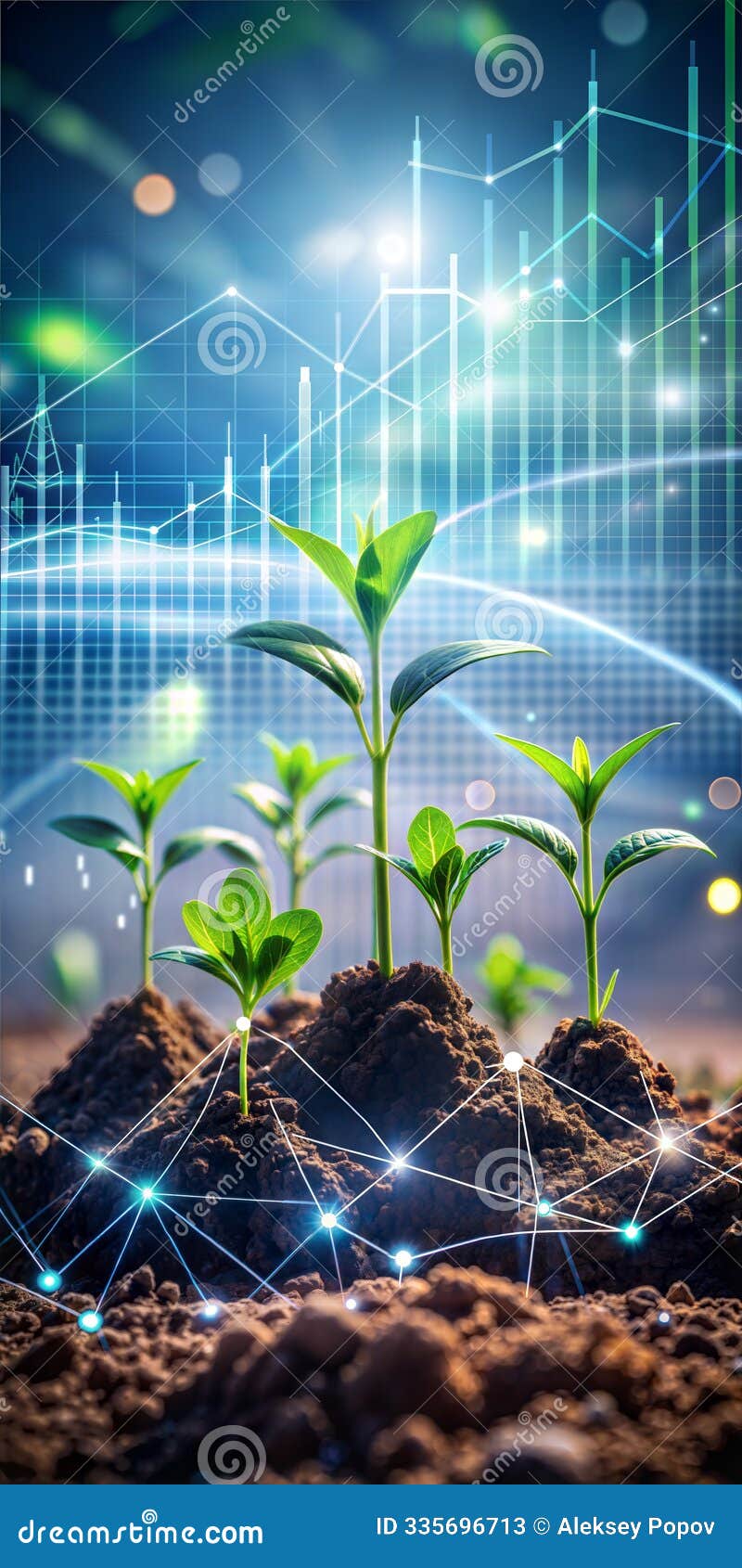 The Concept of Growing Plants Using Modern Technologies. Overlay of ...