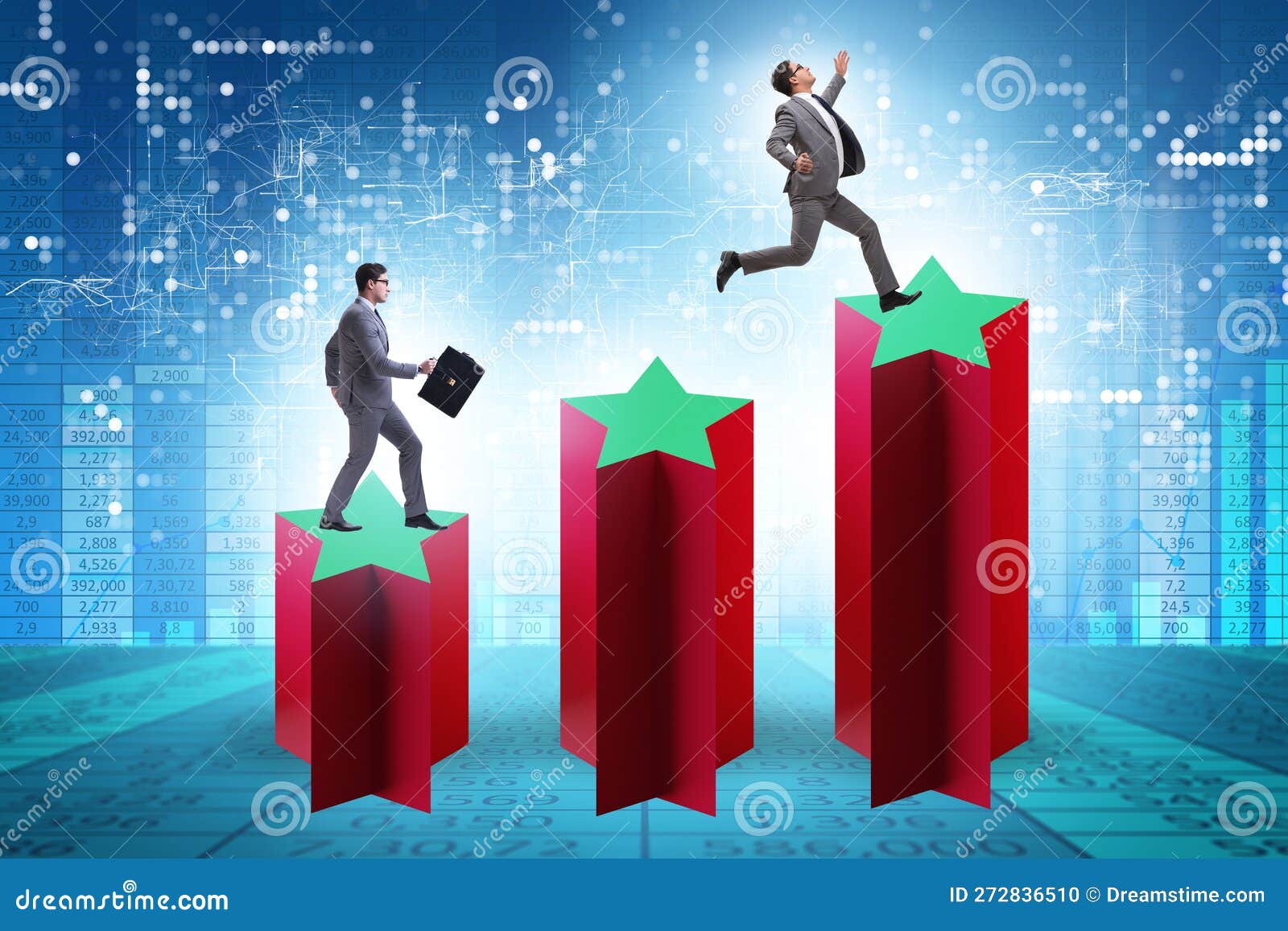Concept of Growing Satisfaction Levels with Stars Stock Photo - Image ...