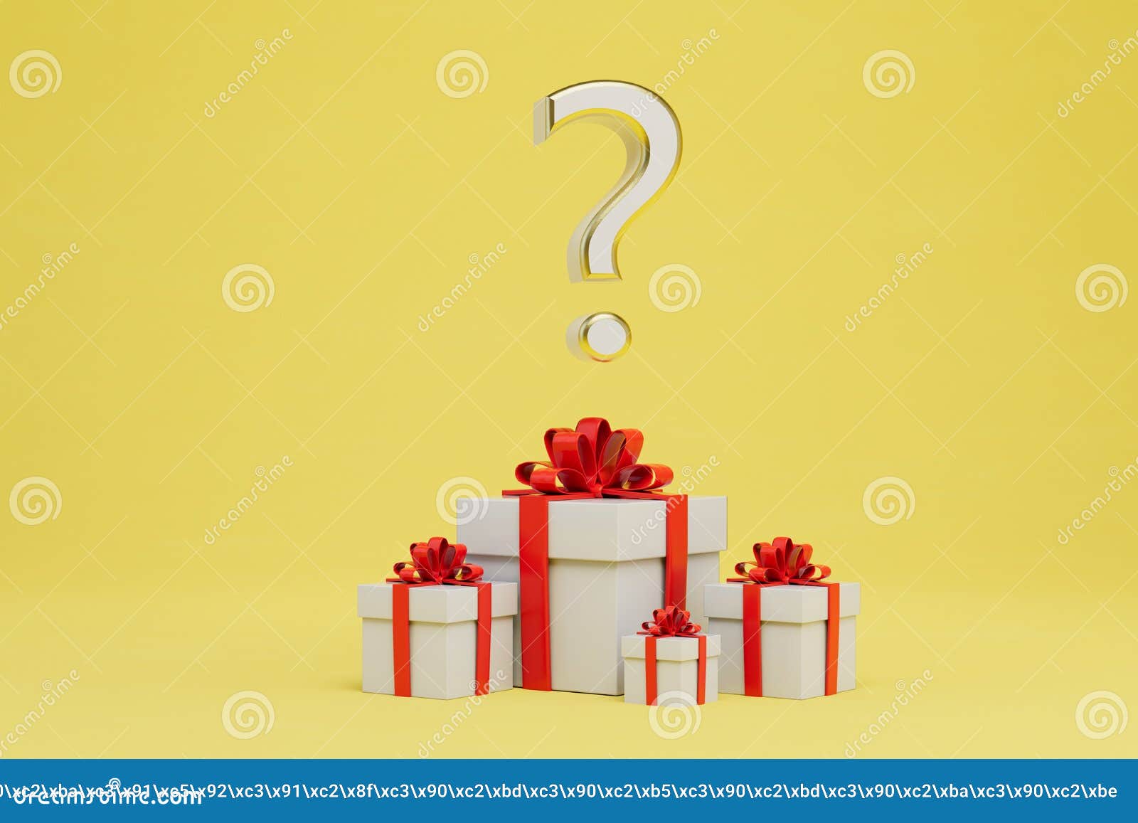 The Concept of Guessing Gifts. Gift Boxes with Red Bows Above Which ...