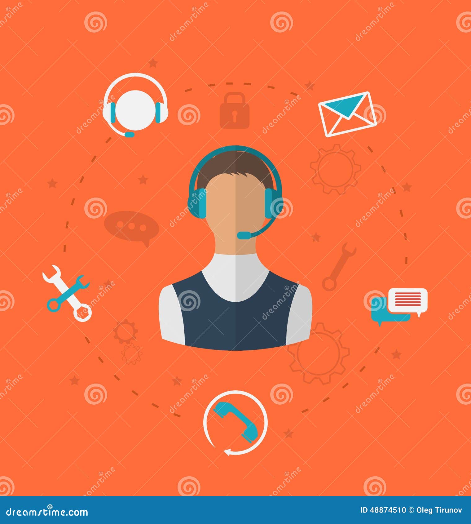 Concept of 24h Online Available Customer Support, Help Desk Male Stock ...