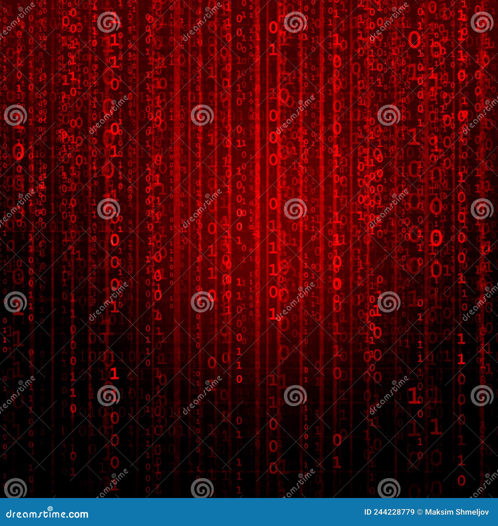 Abstract Background with Binary Code. Hackers, Darknet, Virtual Reality and Science Fiction ...