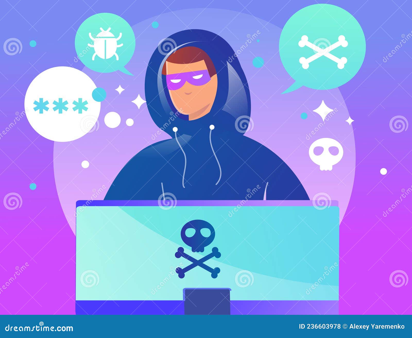 Concept of hacker stock vector. Illustration of scam - 236603978