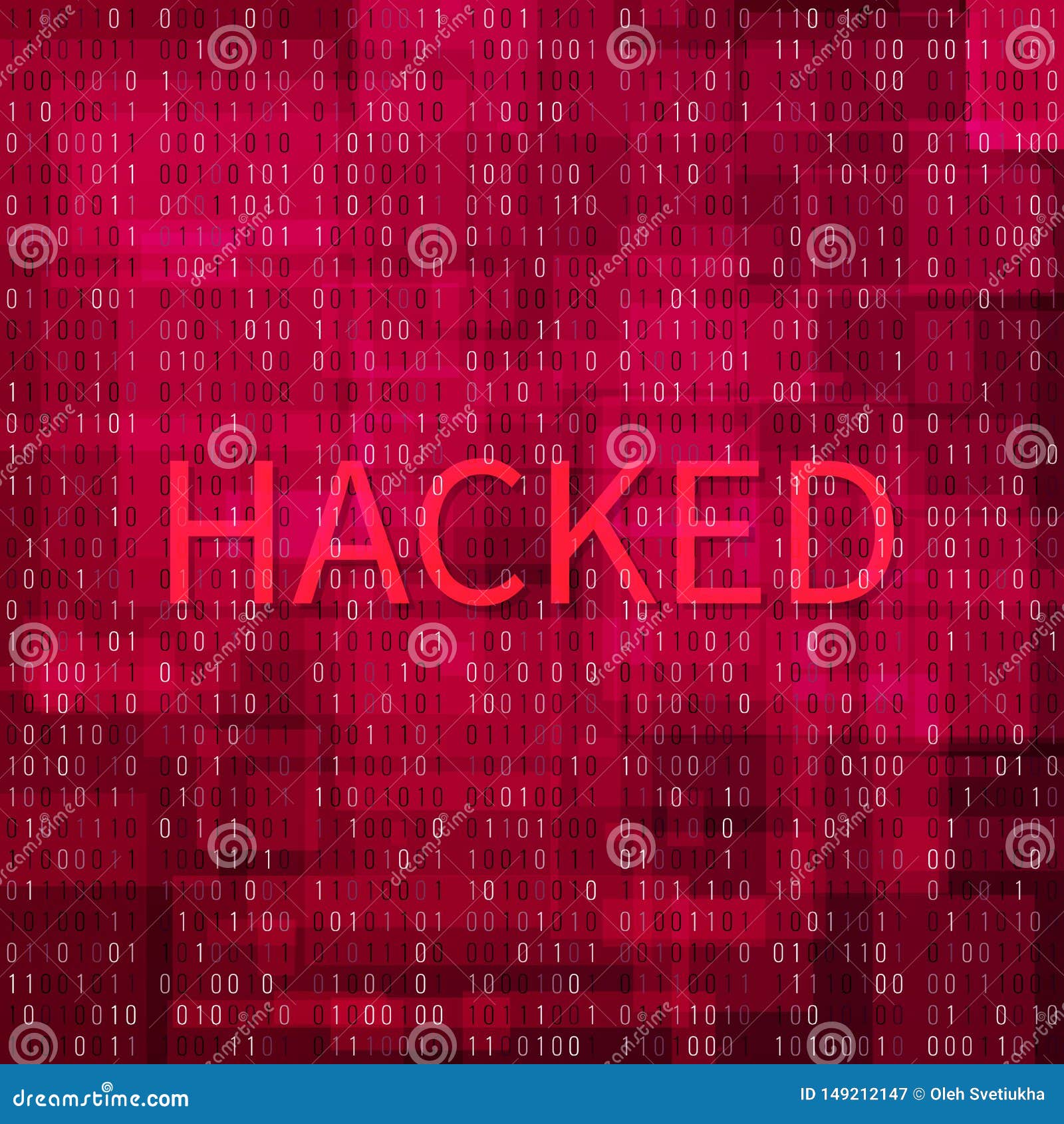 Concept of Hacking. Banner with Ddos-attack. Spam and Computer Virus Concept. Binary Code ...