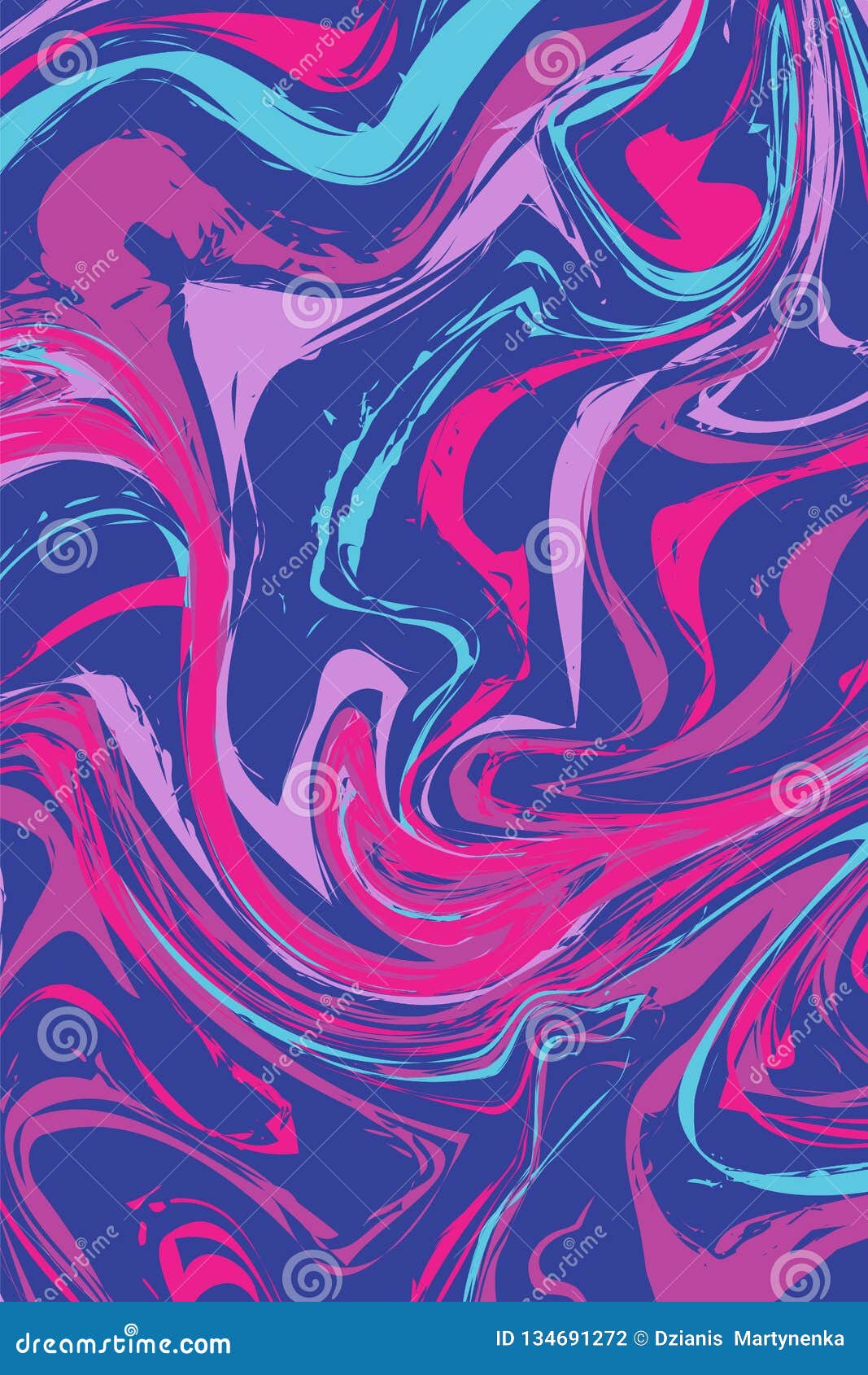 Hand Drawn Liquid Marble Poster Cover Stock Illustration - Illustration ...