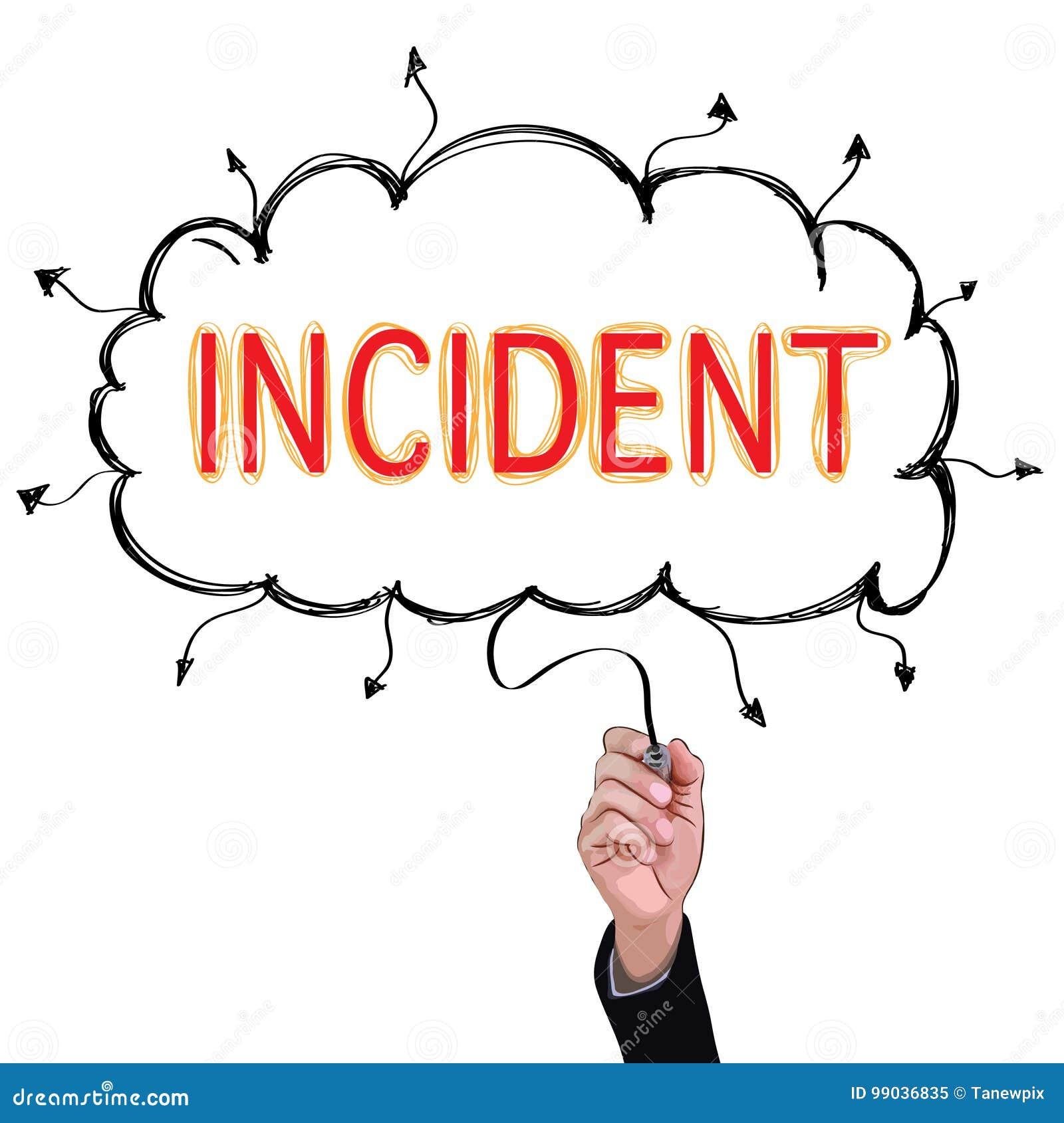 Concept Hand Isolate Write Red Incident Business Creative Idea Stock ...