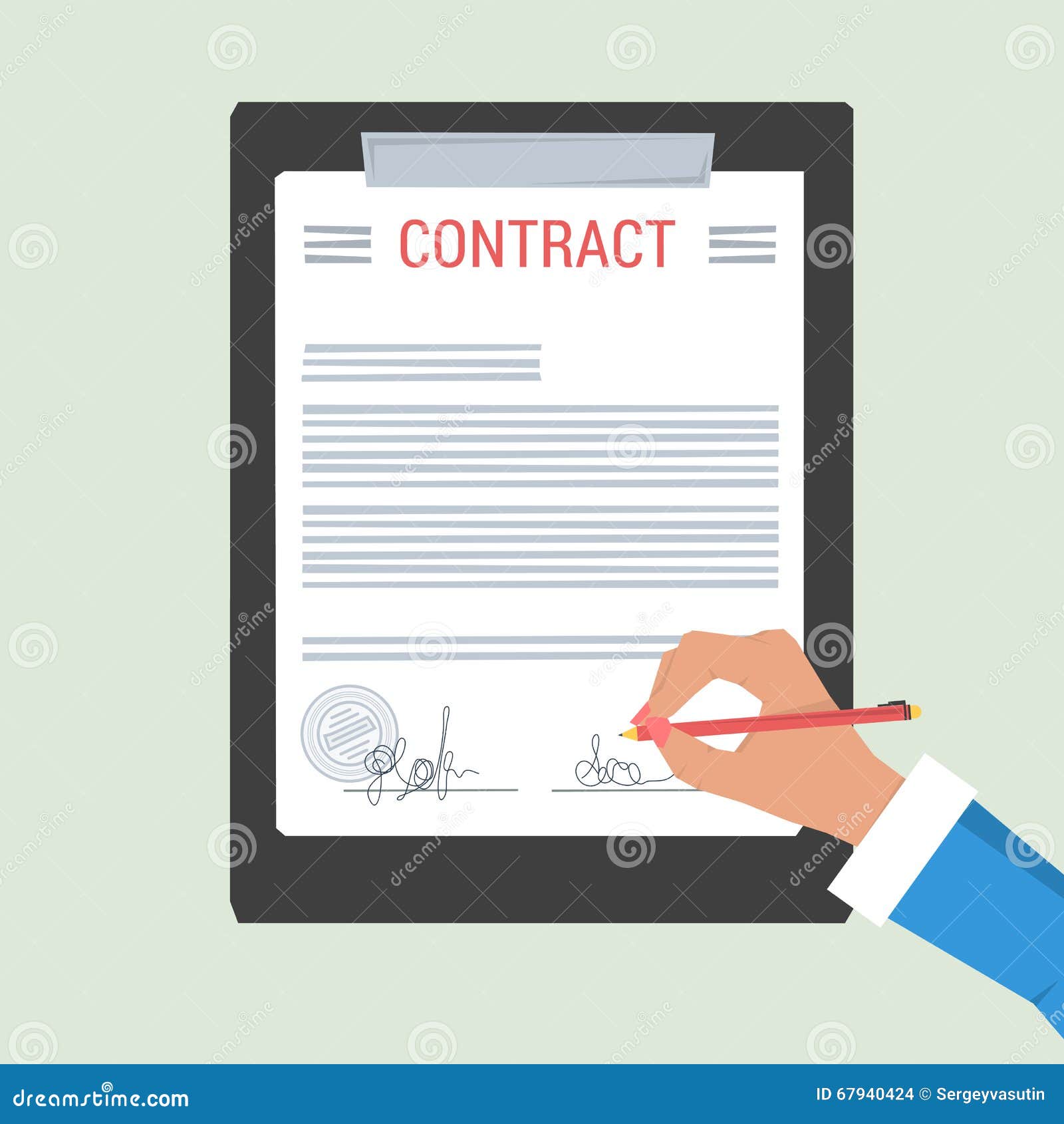 Concept Hand Signs Contract Stock Illustration - Illustration of ...