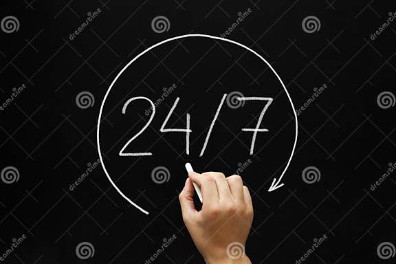 24-7 Concept stock image. Image of delivery, chalkboard - 33165639