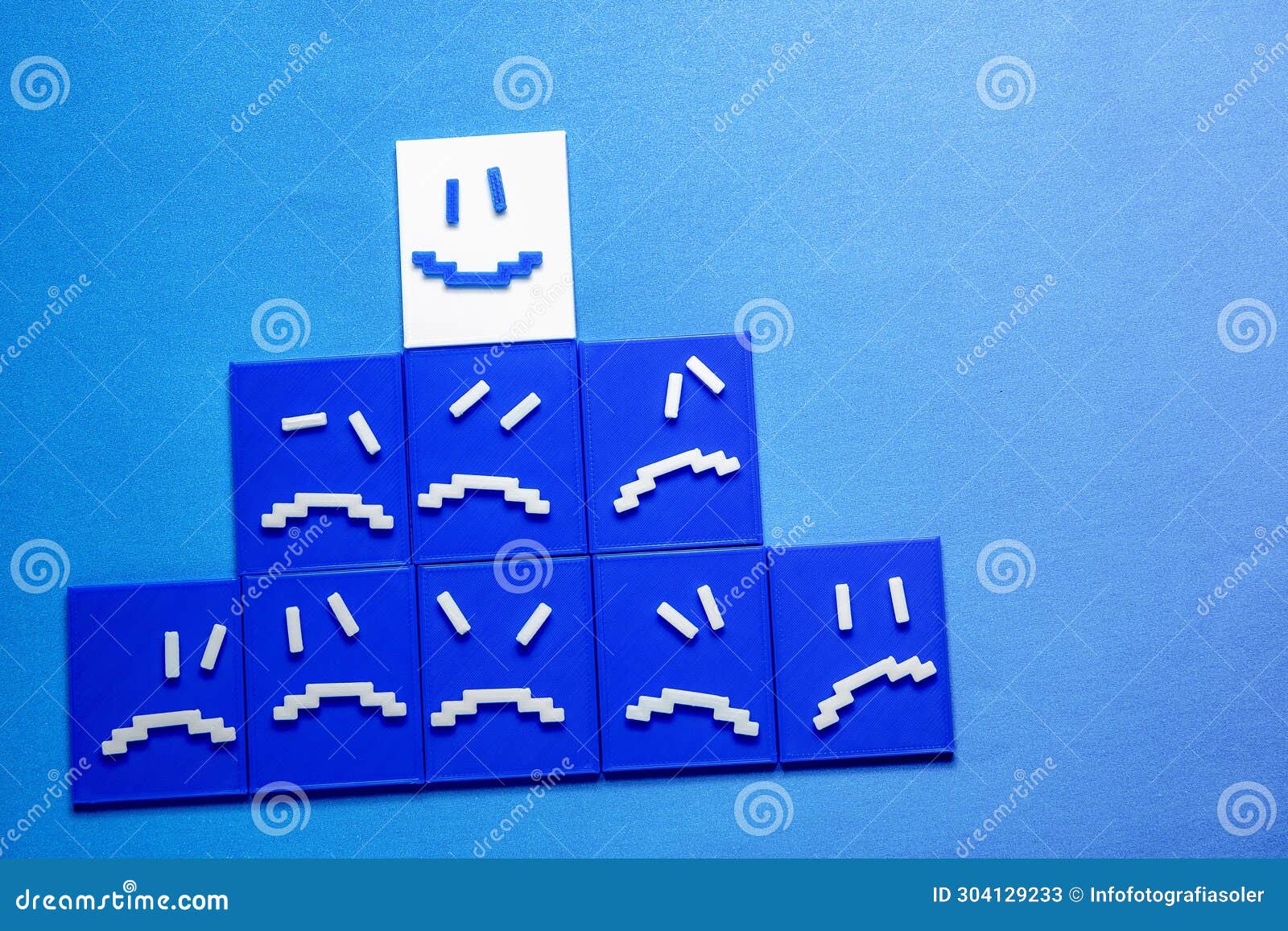 Concept of a Happy Face Around Sad and Angry Faces Stock Image - Image ...