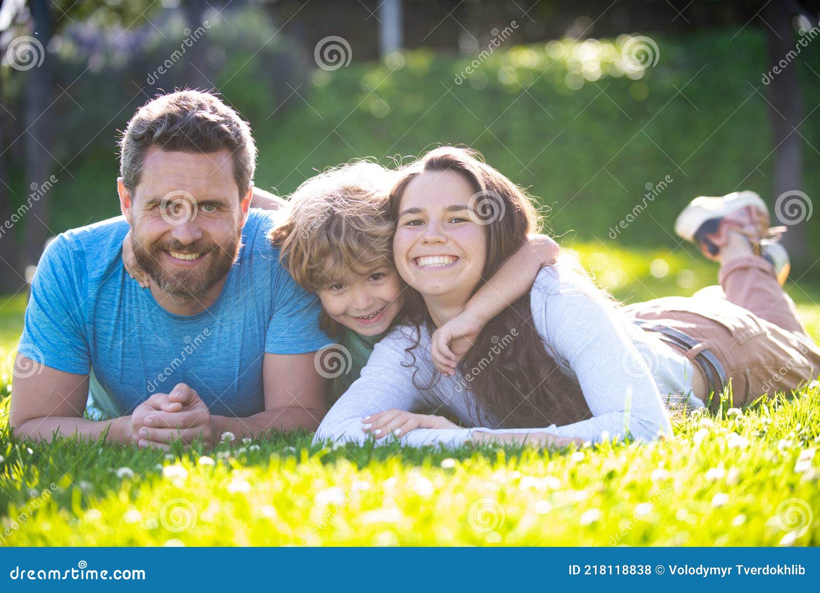 The Concept of a Happy Family Hugging and Embracing. Stock Photo ...