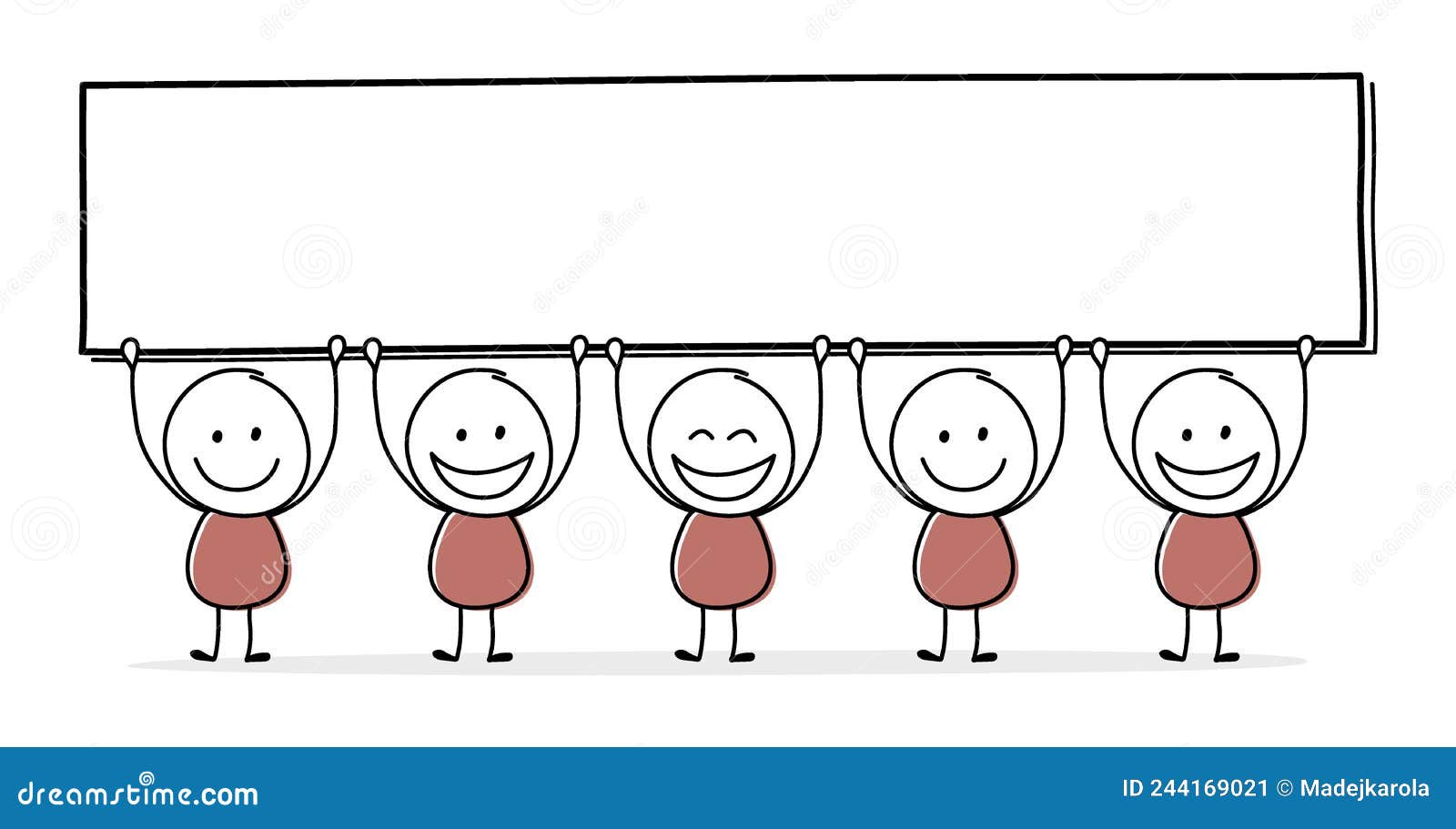 Concept of Happy Stickman with Blank Plate Icon. Vector Stock Vector ...