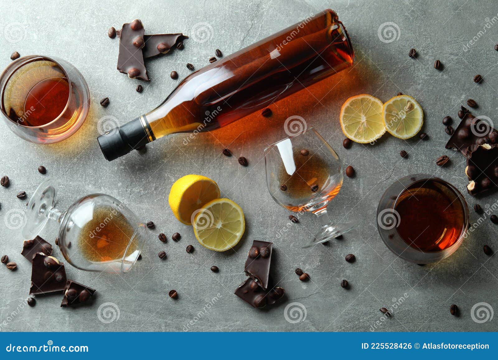 Concept of Hard Alcoholic Drinks with Stock Photo - Image of luxury ...