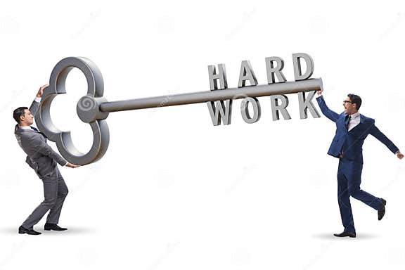 Concept of Hard Work with Key and Businessman Stock Image - Image of ...