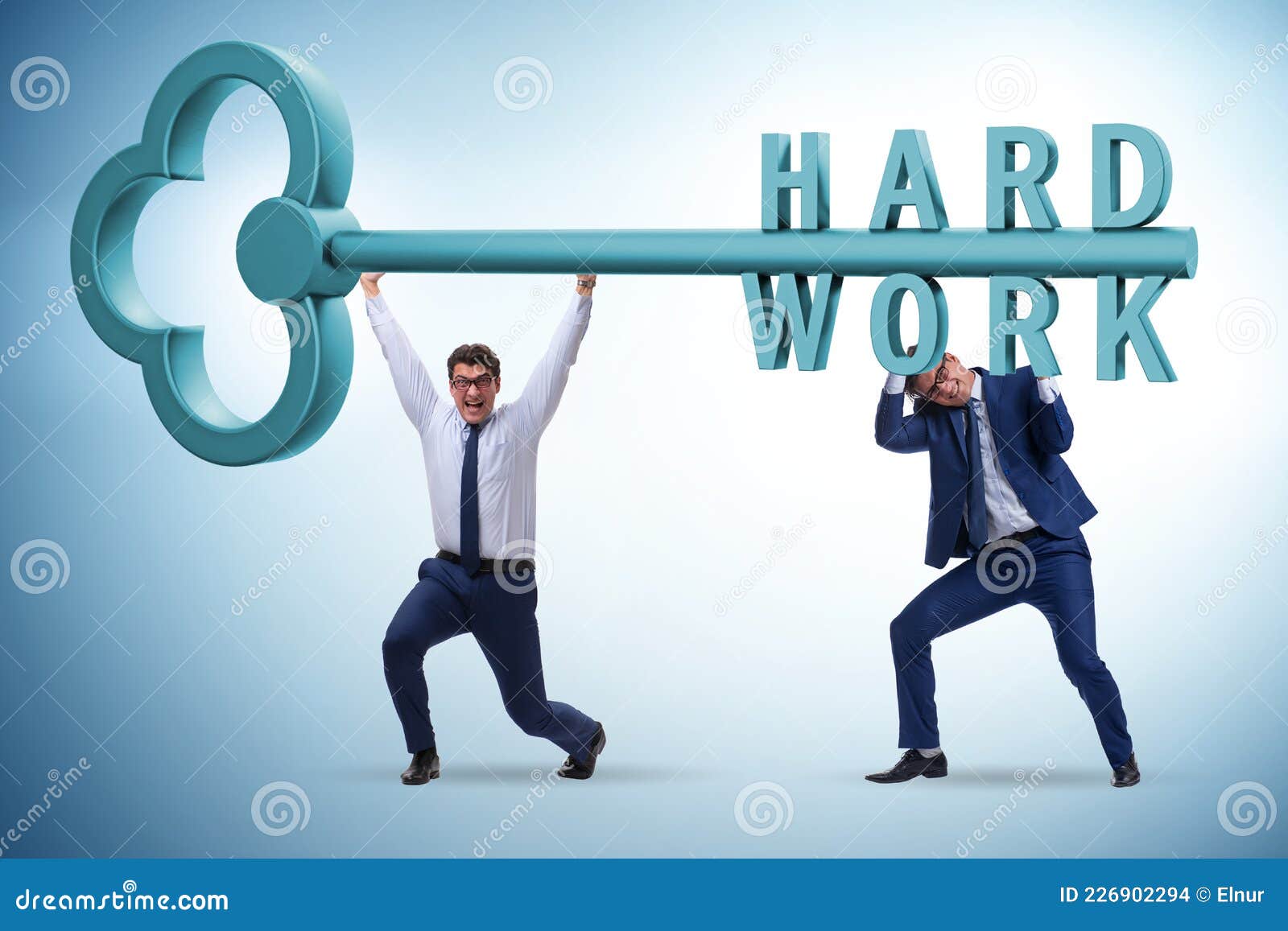Concept of Hard Work with Key and Businessman Stock Photo - Image of ...