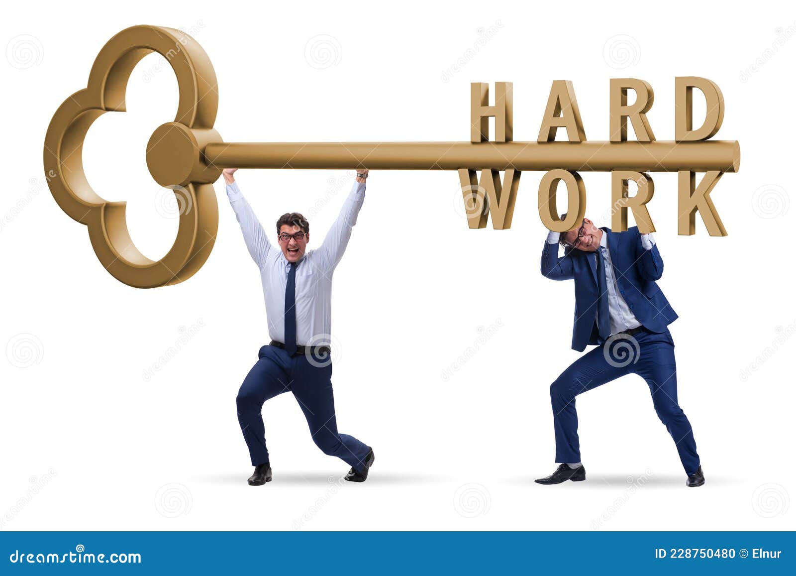 Concept of Hard Work with Key and Businessman Stock Photo - Image of ...