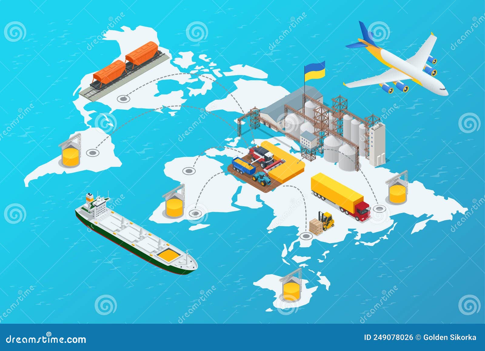 Export And Import In Balance - Pictured As Words Export, Import And Yin ...
