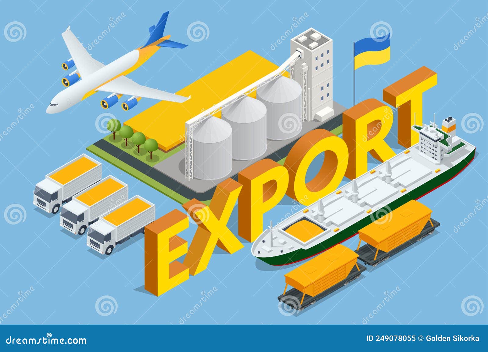 The Concept of Harvest, Export, Import. Isometric Grain Export. Global ... The Concept of Harvest, Export, Import. Isometric Grain Export. Global ...
