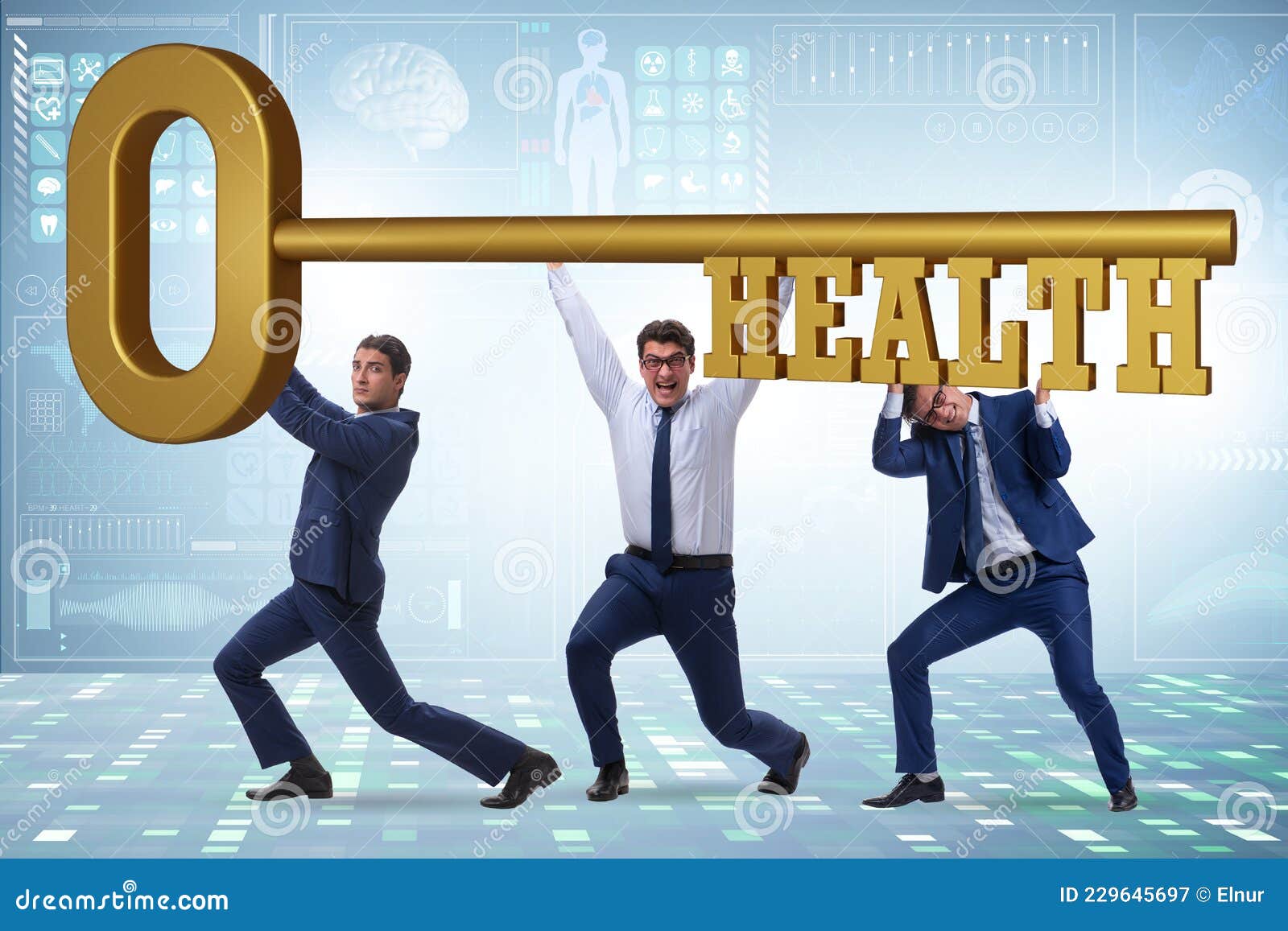 Concept of Health with Key and Businessman Stock Image - Image of ...