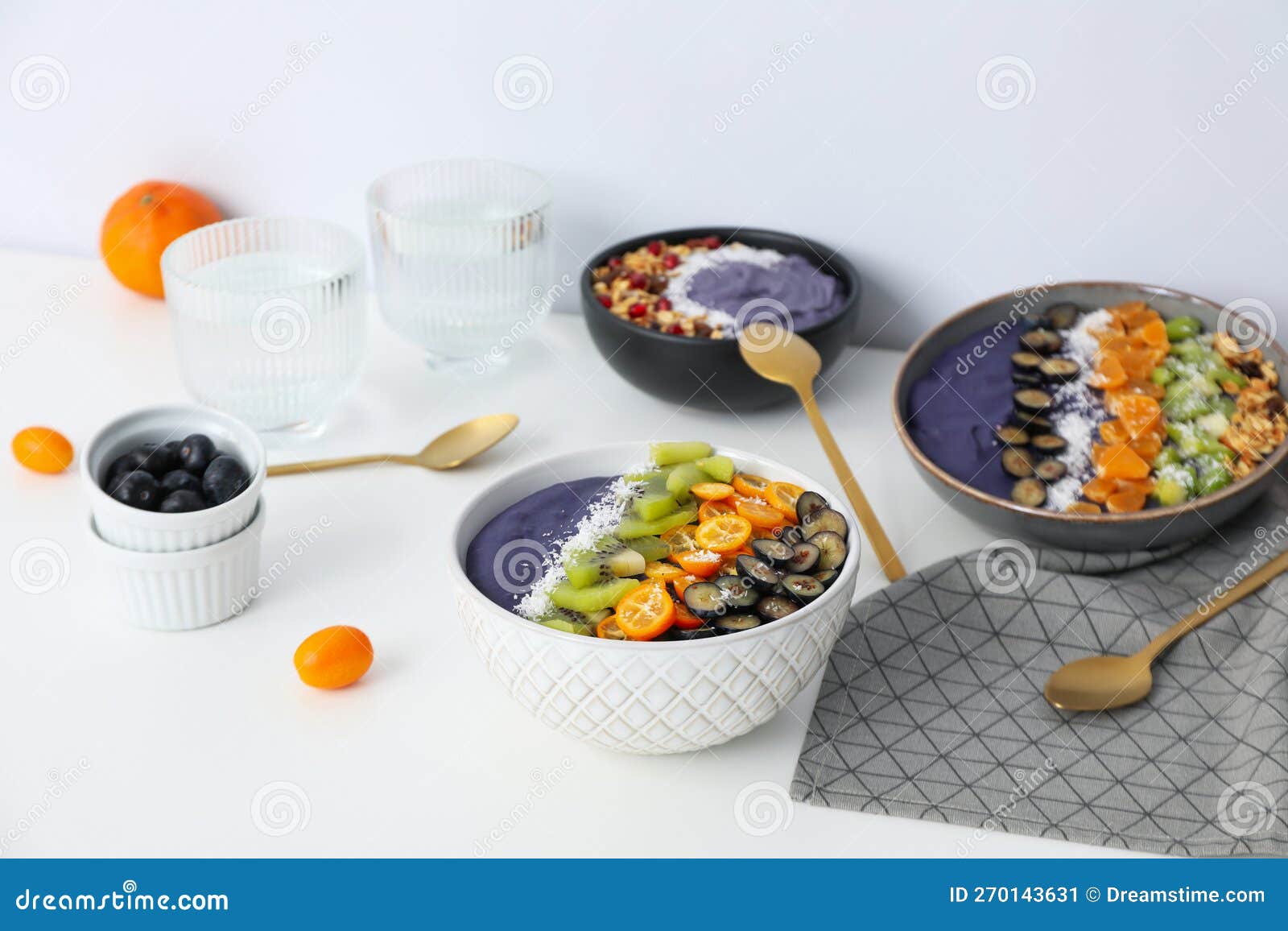 Concept of Healthy Food with Acai Smoothie Stock Image - Image of ...