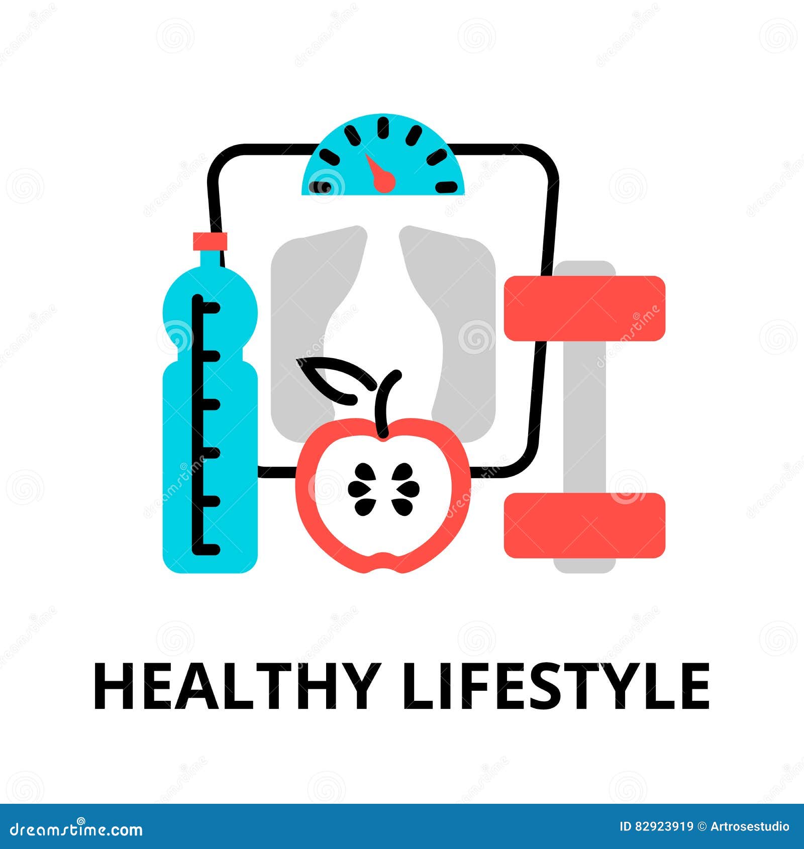 Concept of Healthy Life Icon Stock Vector - Illustration of laboratory ...