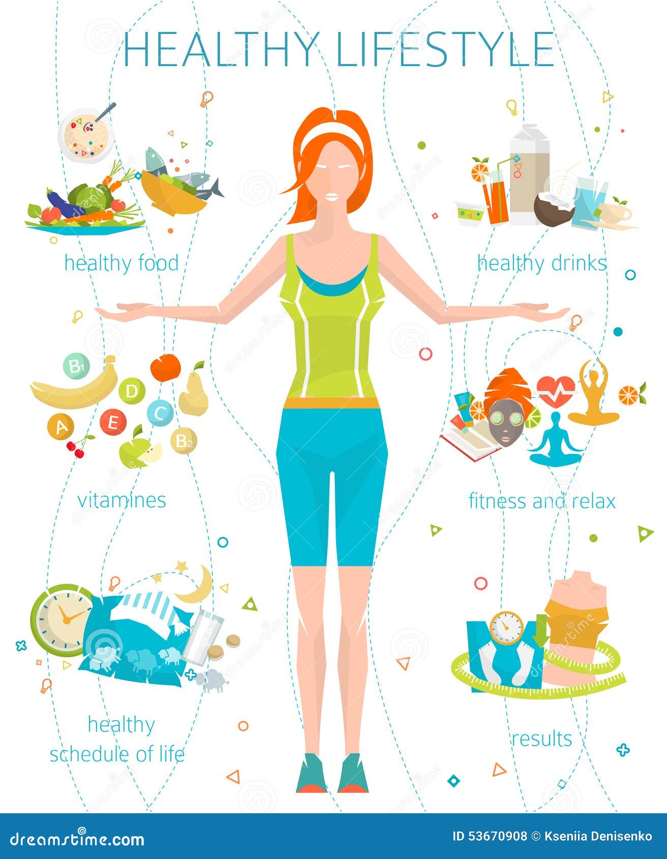 Concept healthy lifestyle иллюстрация вектора. иллюстрации ...