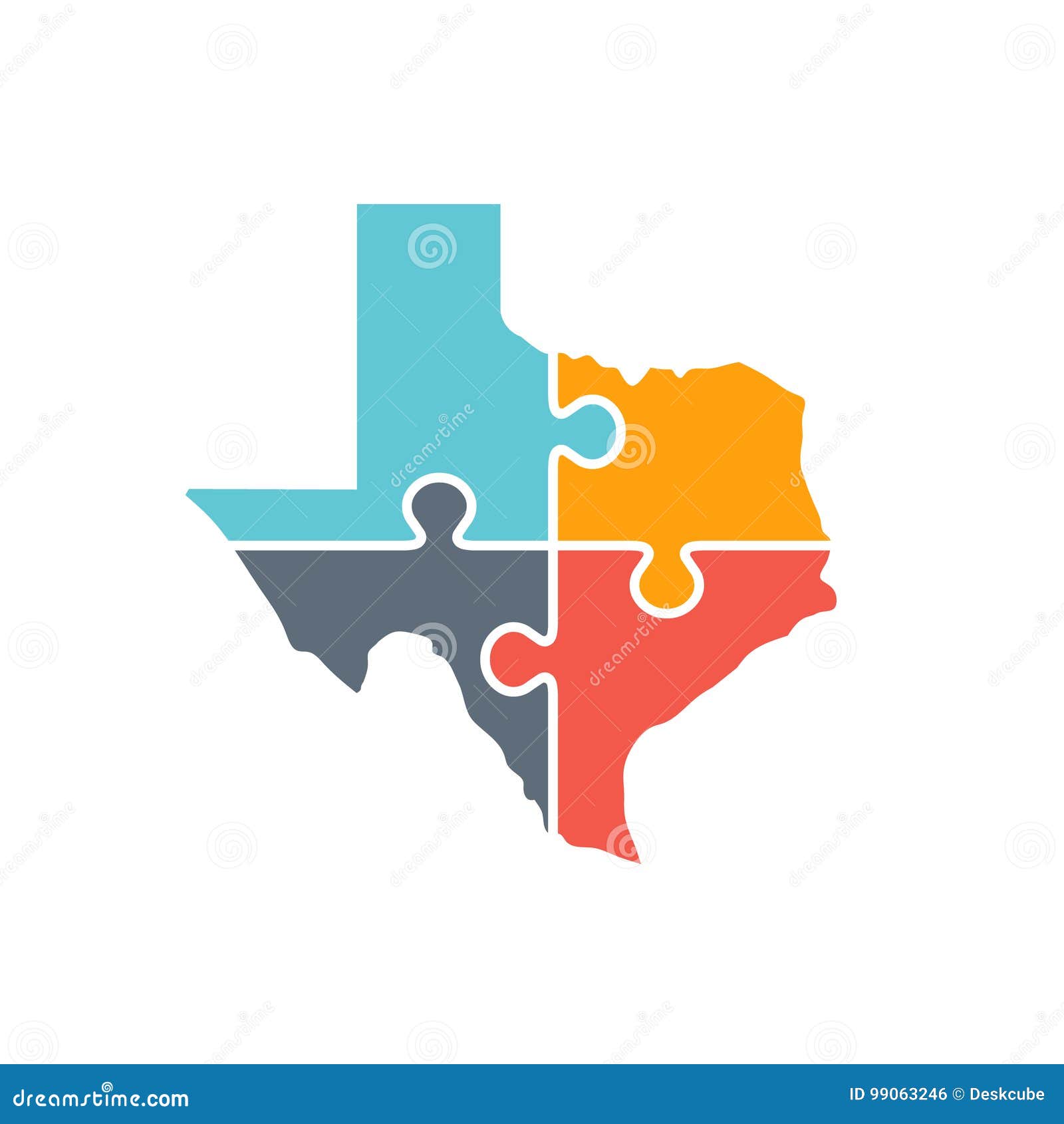 Texas Map Puzzle Logo Illustration Stock Illustration - Illustration of ...