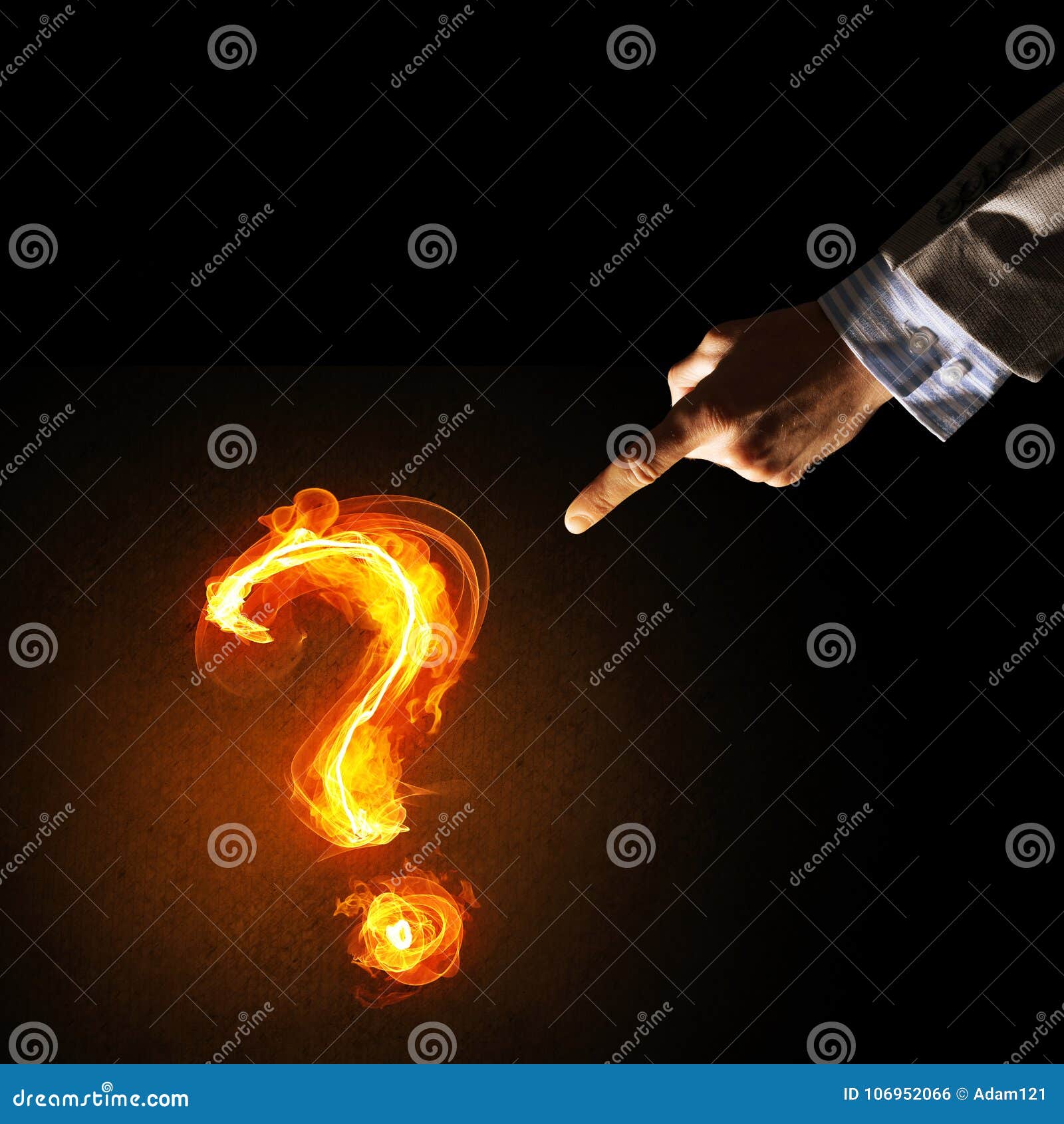 Burning Question Mark On Red Background Royalty-Free Stock Photo ...