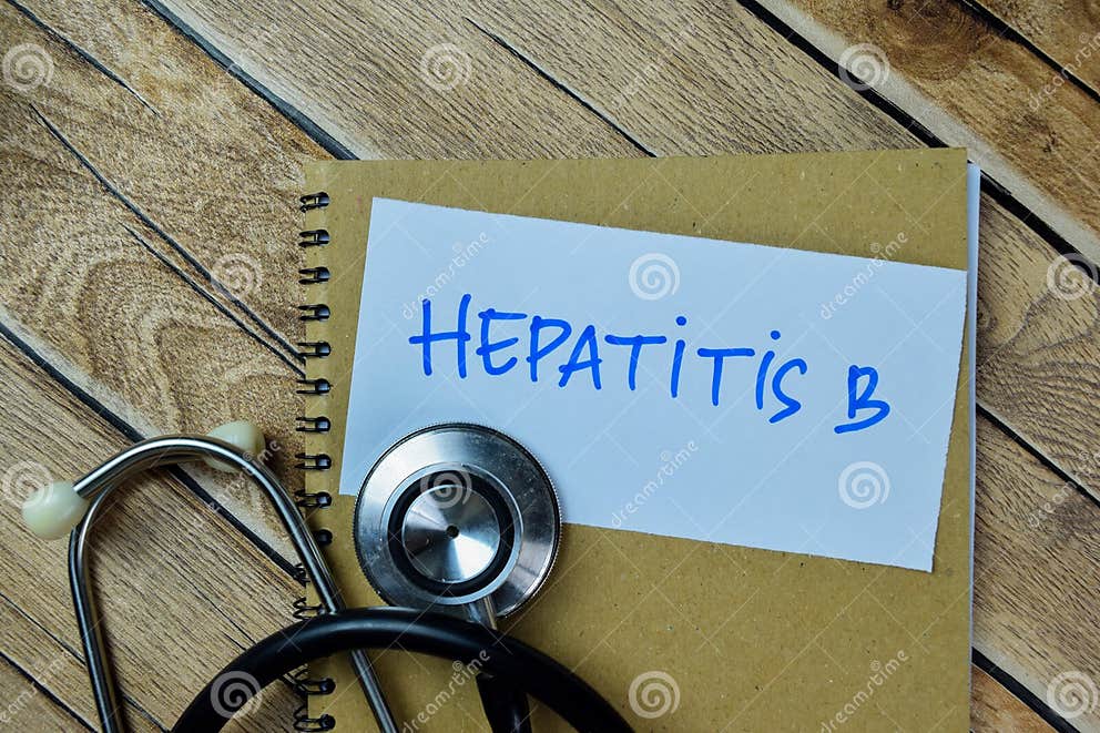 Concept of Hepatitis B Write on Sticky Notes Isolated on Wooden Table ...