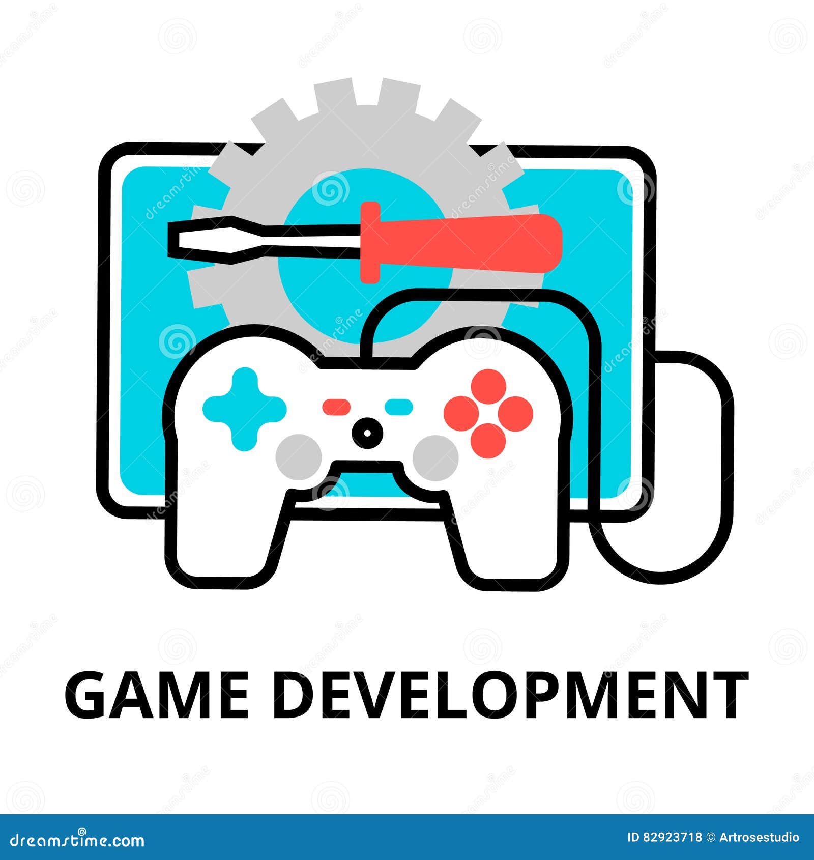 Concept Het Pictogram Van De Spelontwikkeling Vector Illustratie ...