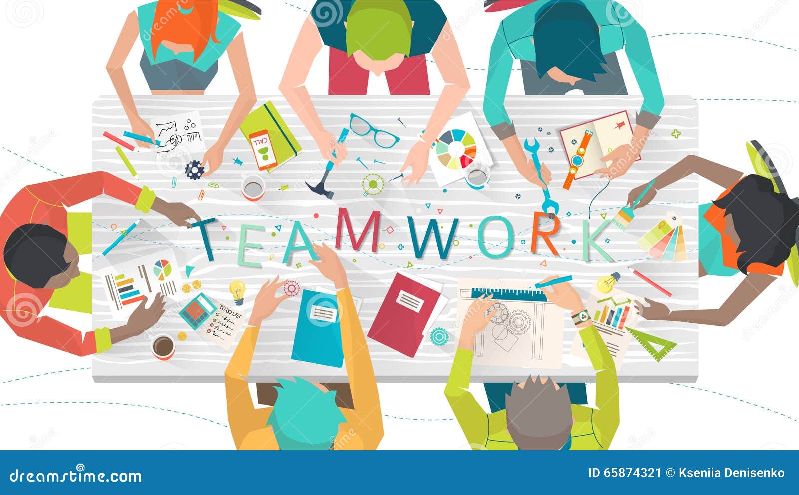 Concept Het Werken in Multicultureel Team Vector Illustratie ...