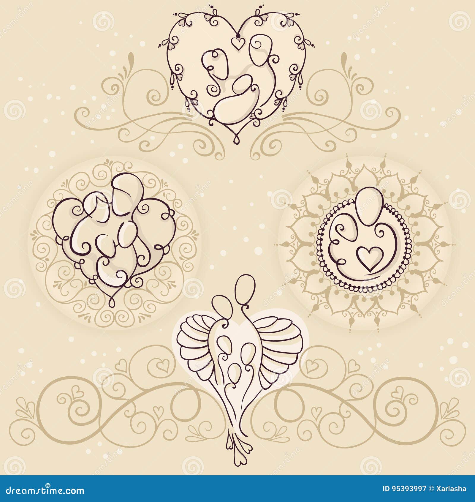 Concept Heureux De Symbole De Famille Illustration de Vecteur ...