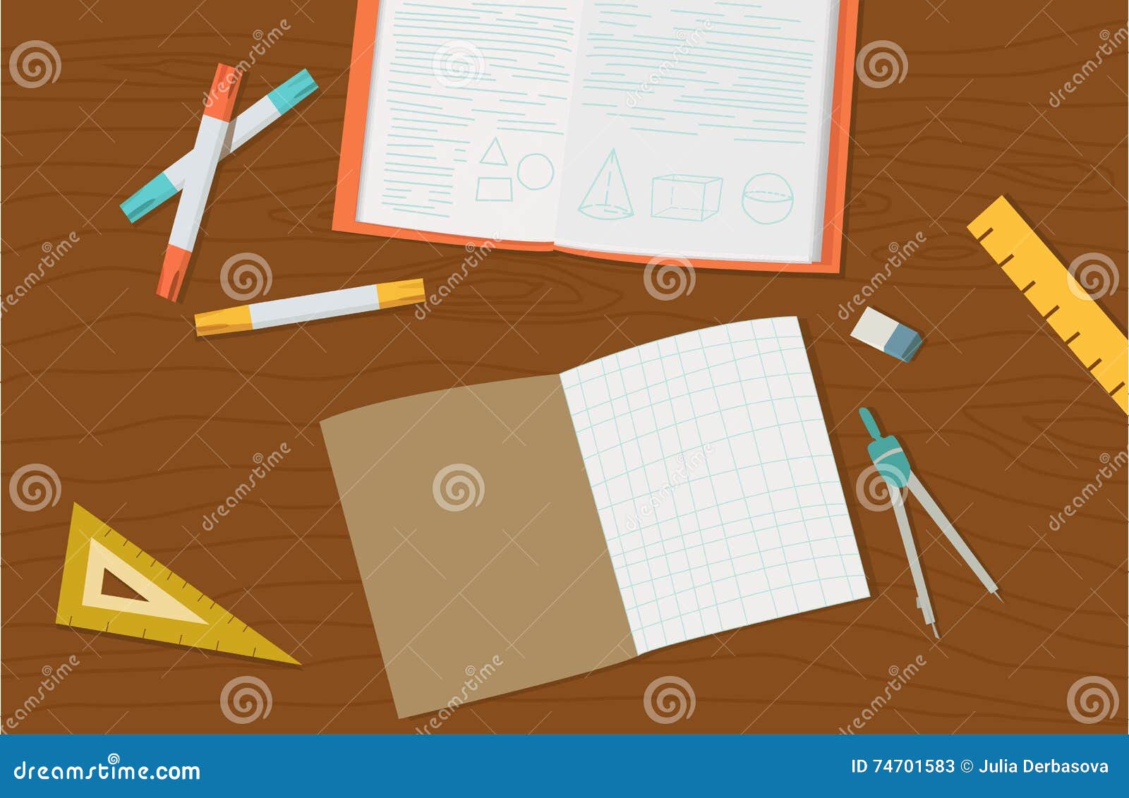 Concept of High School Object and College Education Items Stock Vector ...