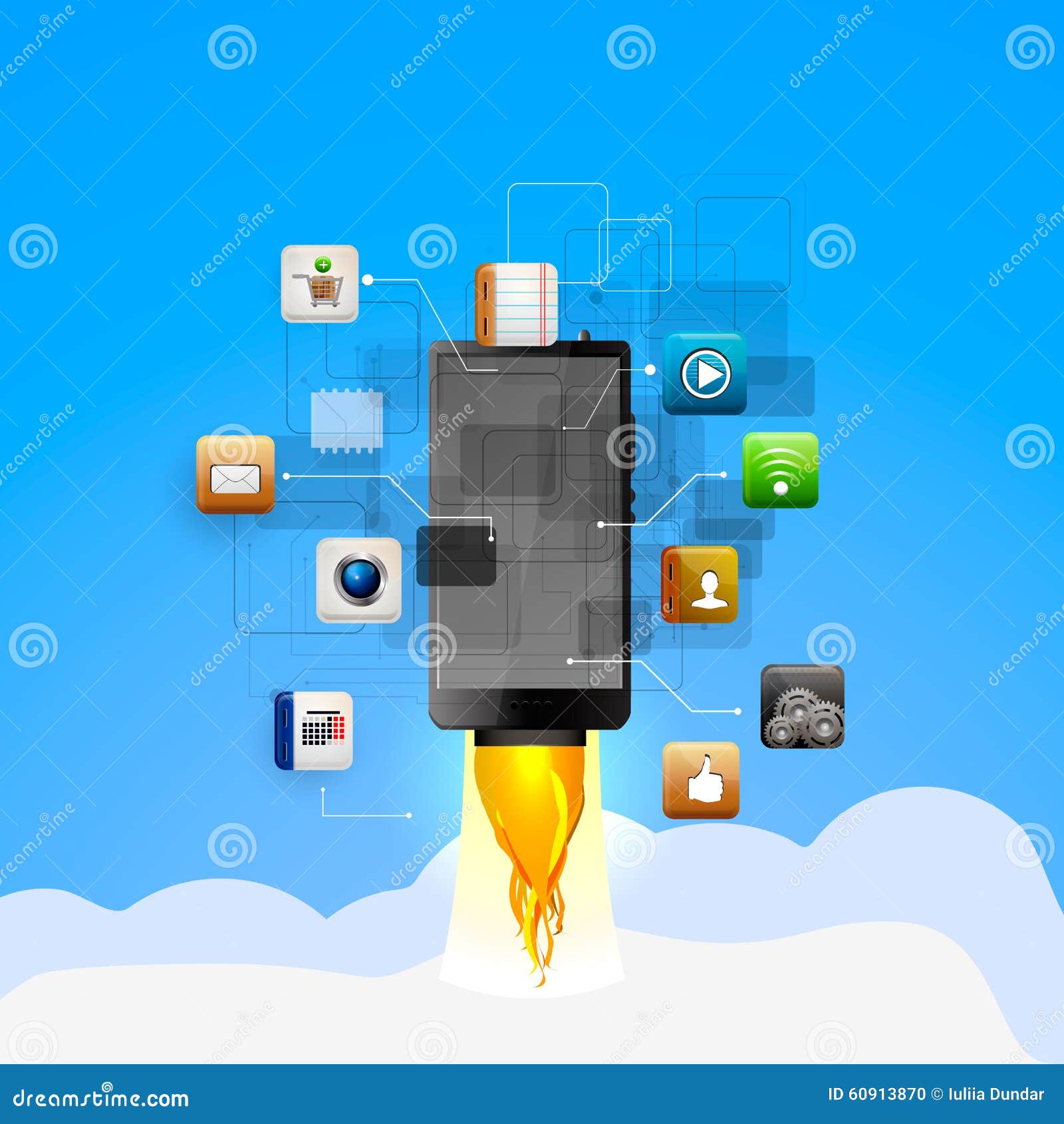 Concept of High Speed Internet Access Stock Illustration - Illustration ...