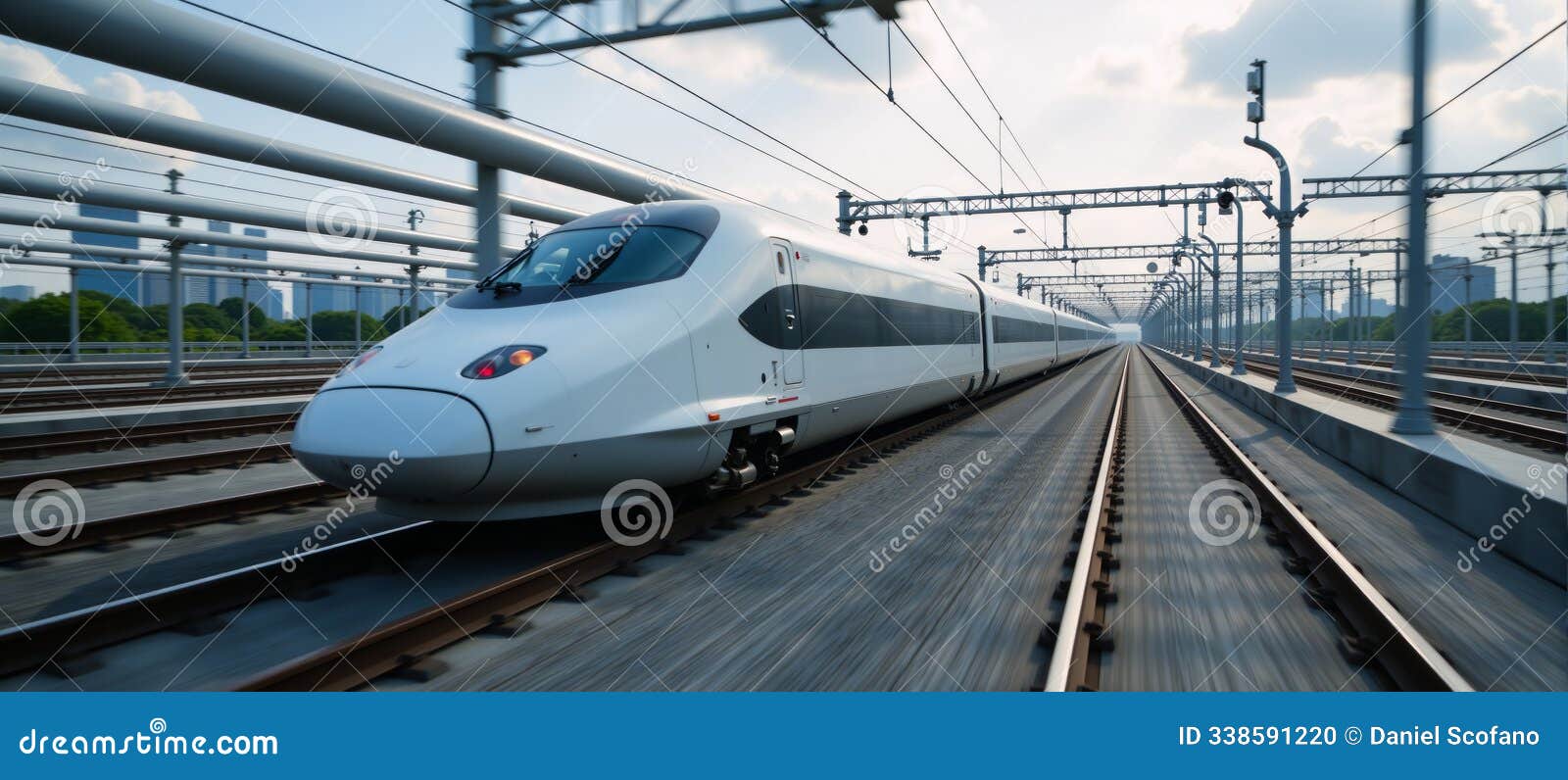 Highspeed Train Racing Across an Efficient Connected Modern Railroad ...