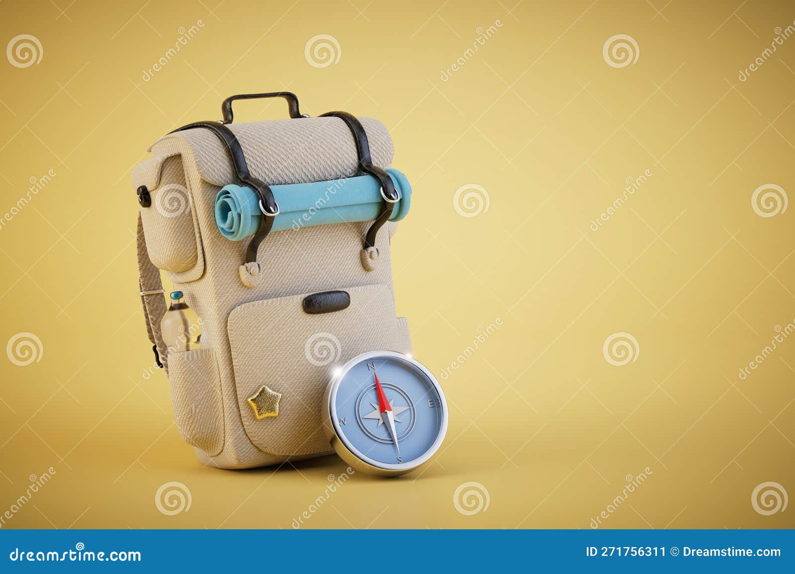 The Concept of a Hike Along a Certain Route. Hiking Backpack with ...