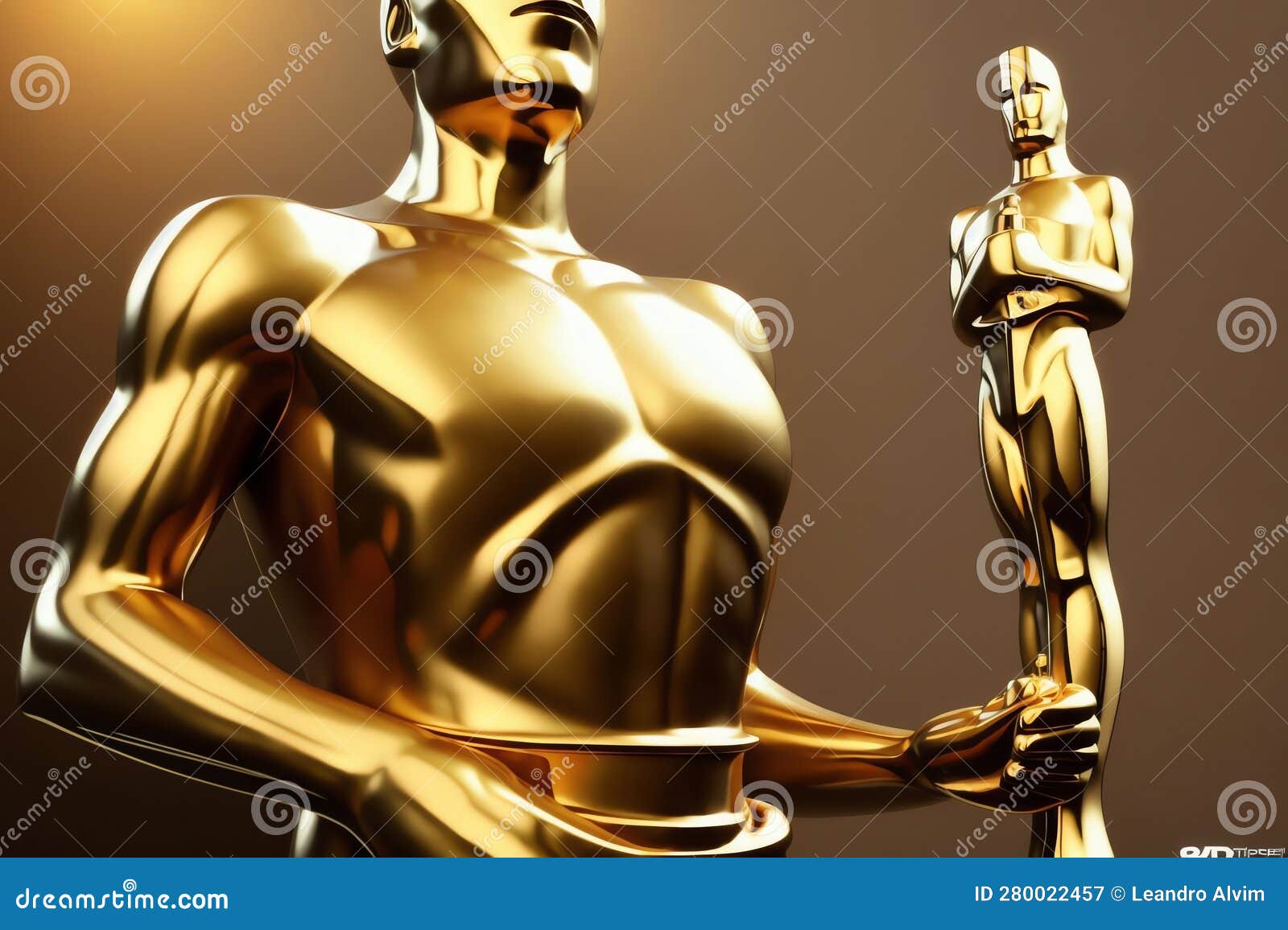 Hilarious Oscar Statue 3D Render.AI Generated Stock Illustration ...