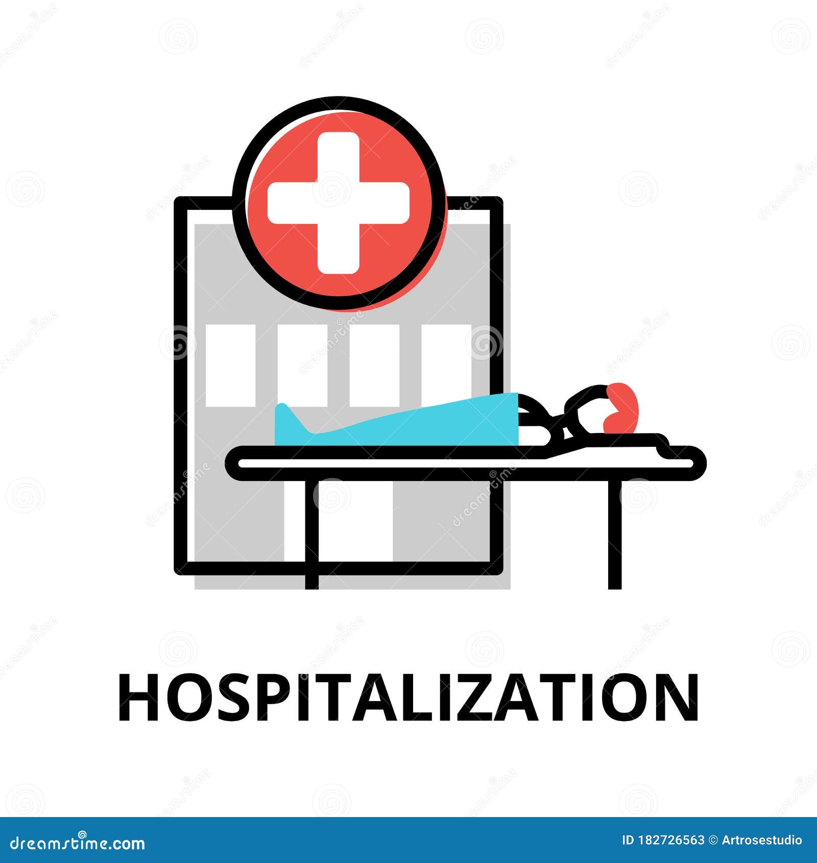 Concept of Hospitalization Icon, Modern Flat Editable Line Design ... Concept of Hospitalization Icon, Modern Flat Editable Line Design ...