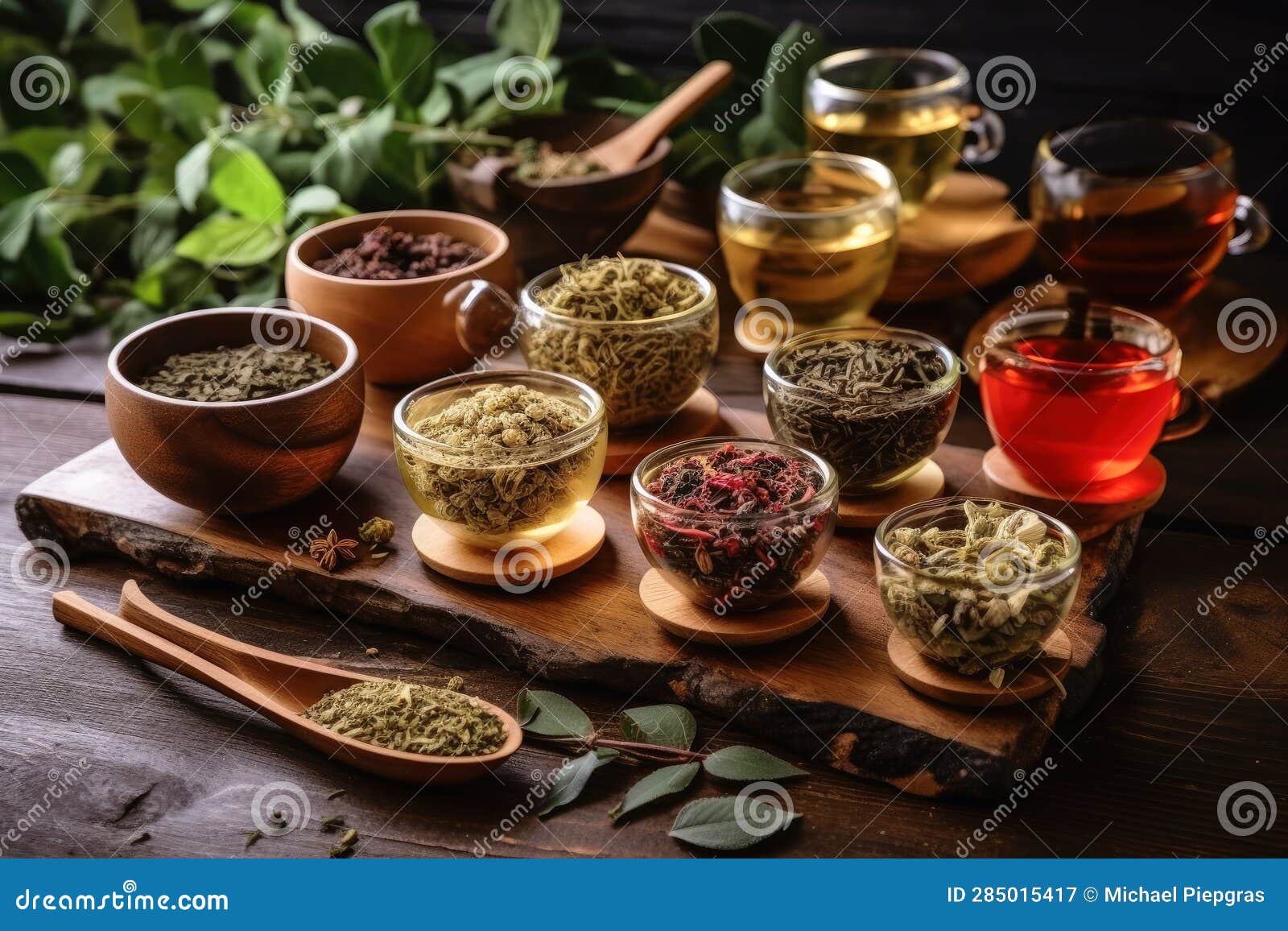 A Concept with Hot Tea and Leafs Created with Generative AI Technology ...