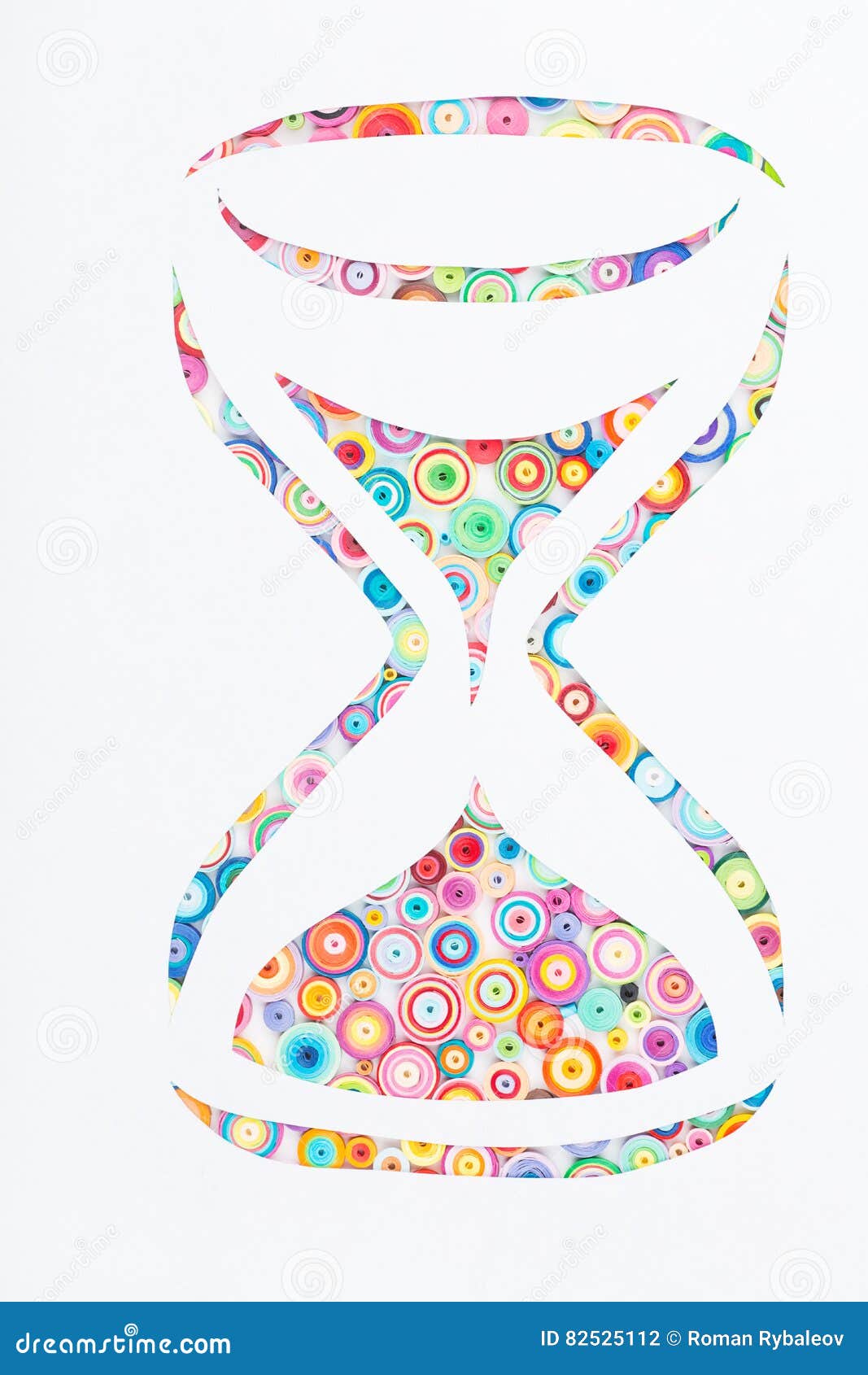 Concept of Hourglass Paper Made with Quilling Technique on White Stock ...