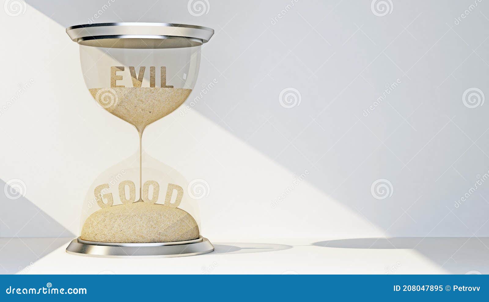 Concept Hourglass with Text Evil and Good Stock Illustration ...