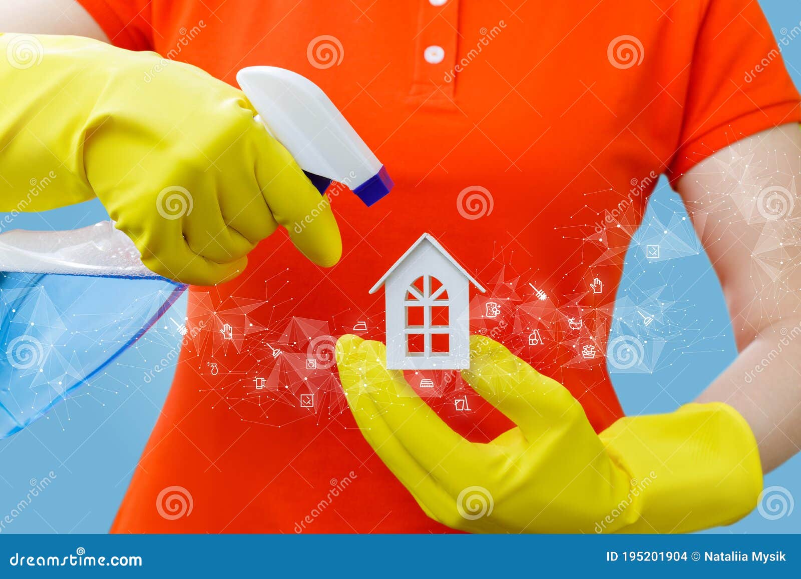 Concept of House Cleaning Services Using the Internet Stock Photo ...