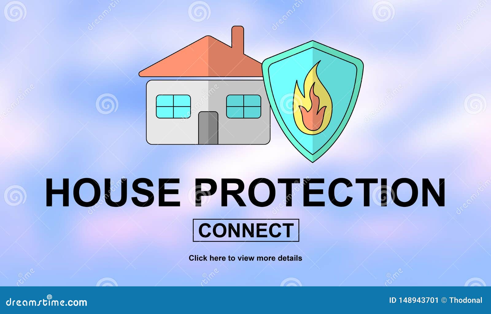 Concept of House Protection Stock Illustration - Illustration of estate ...